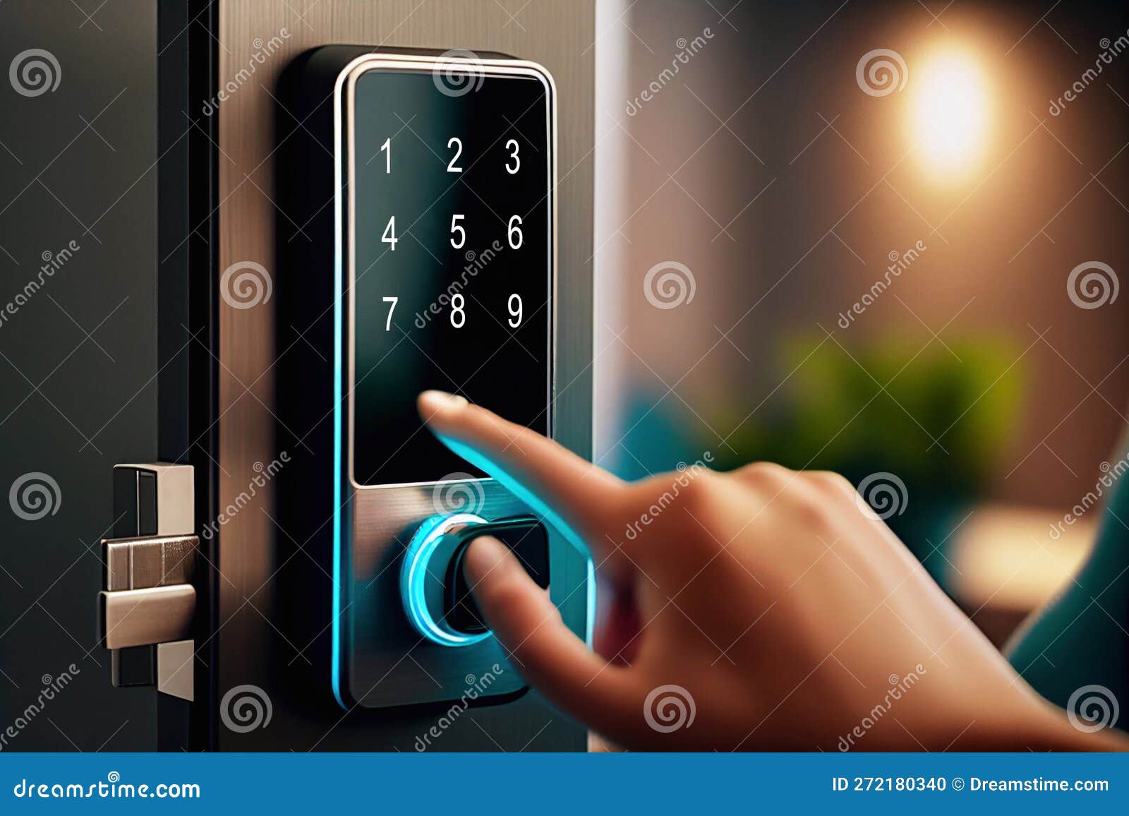 Safety Security Automatic Digital Room Door Lock Illustrations Stock ...