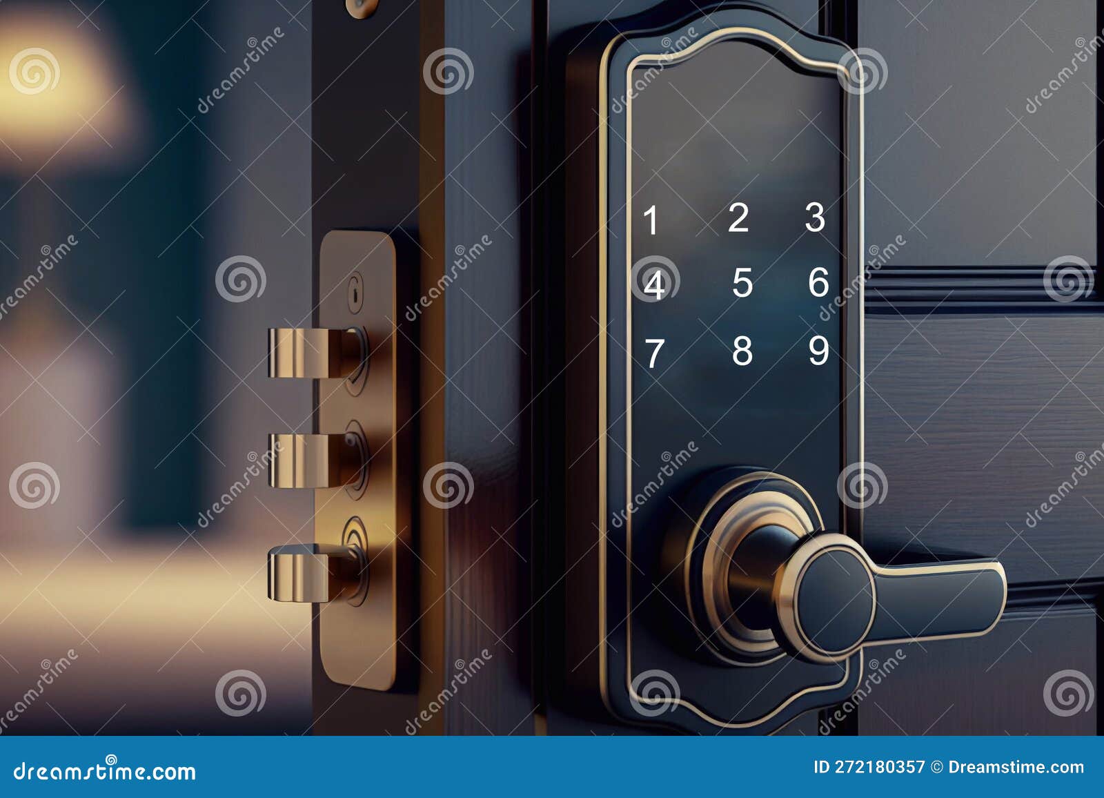 Safety Security Automatic Digital Room Door Lock Illustrations Stock ...