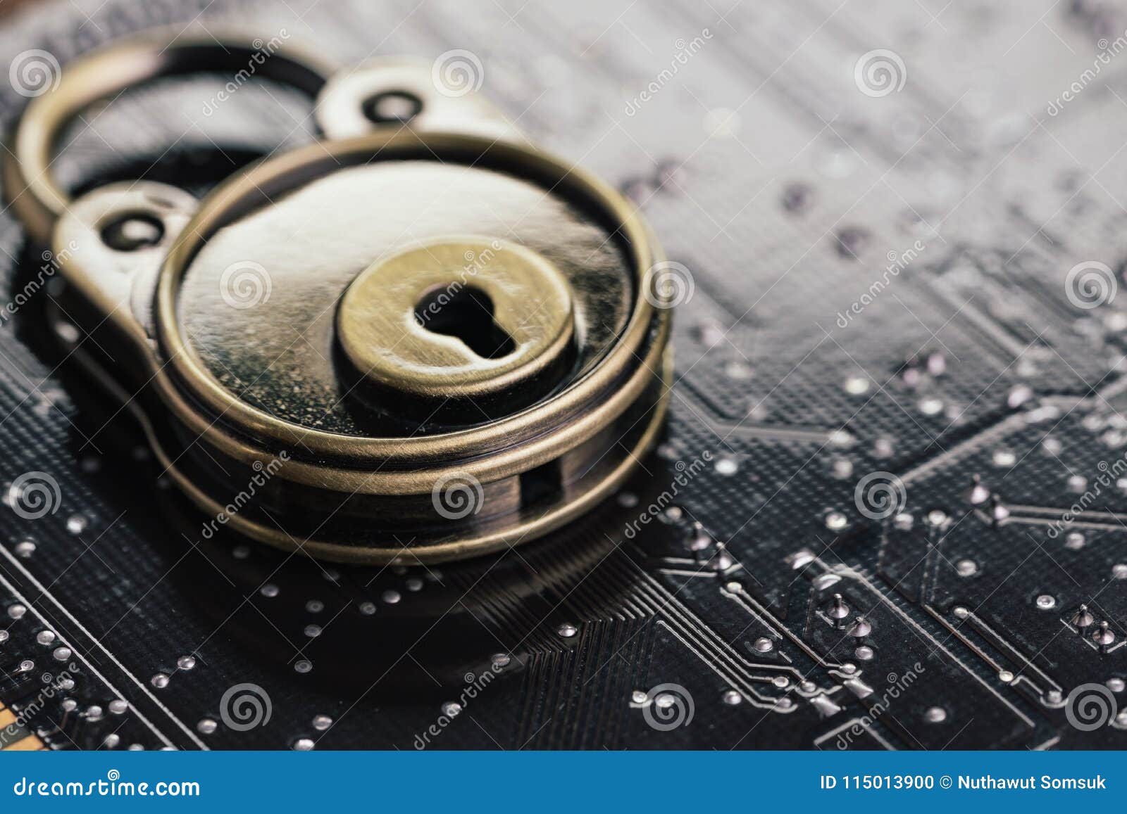 Safety and Security, Data Encryption Concept, Pad Lock on Computer ...