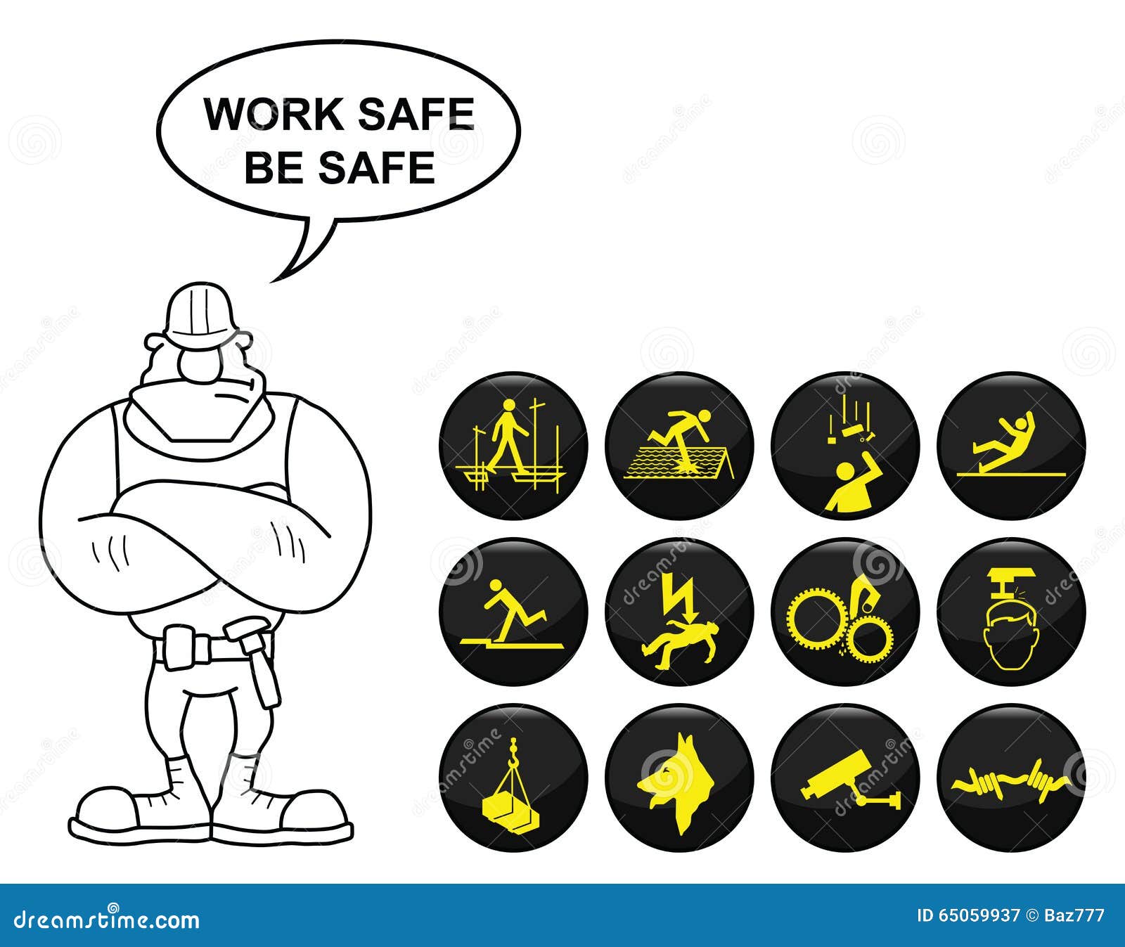 Safety and Security Icon Set Stock Vector - Illustration of collection ...