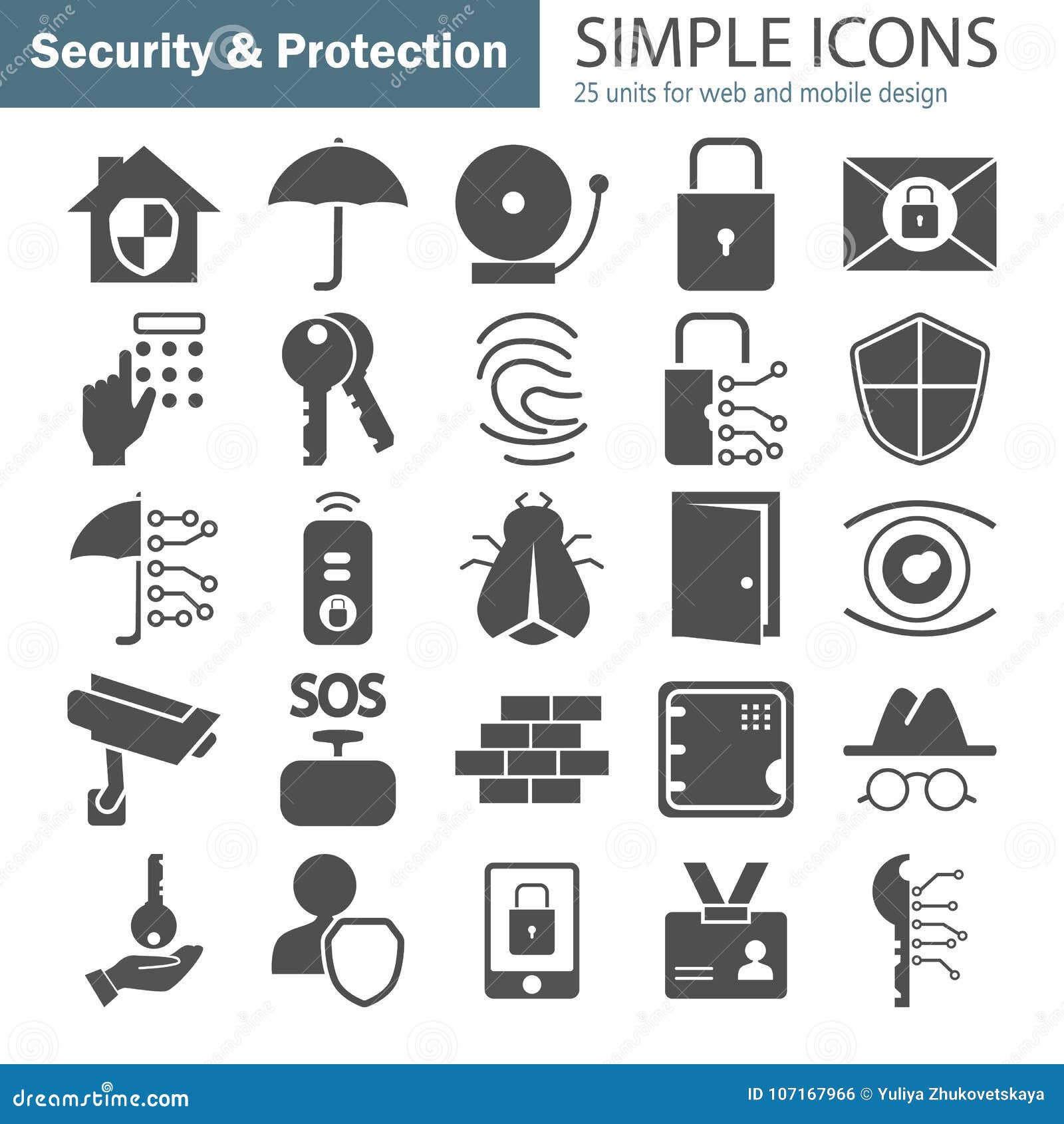 Safety and Security Simple Icons Set for Web and Mobile Design Stock ...