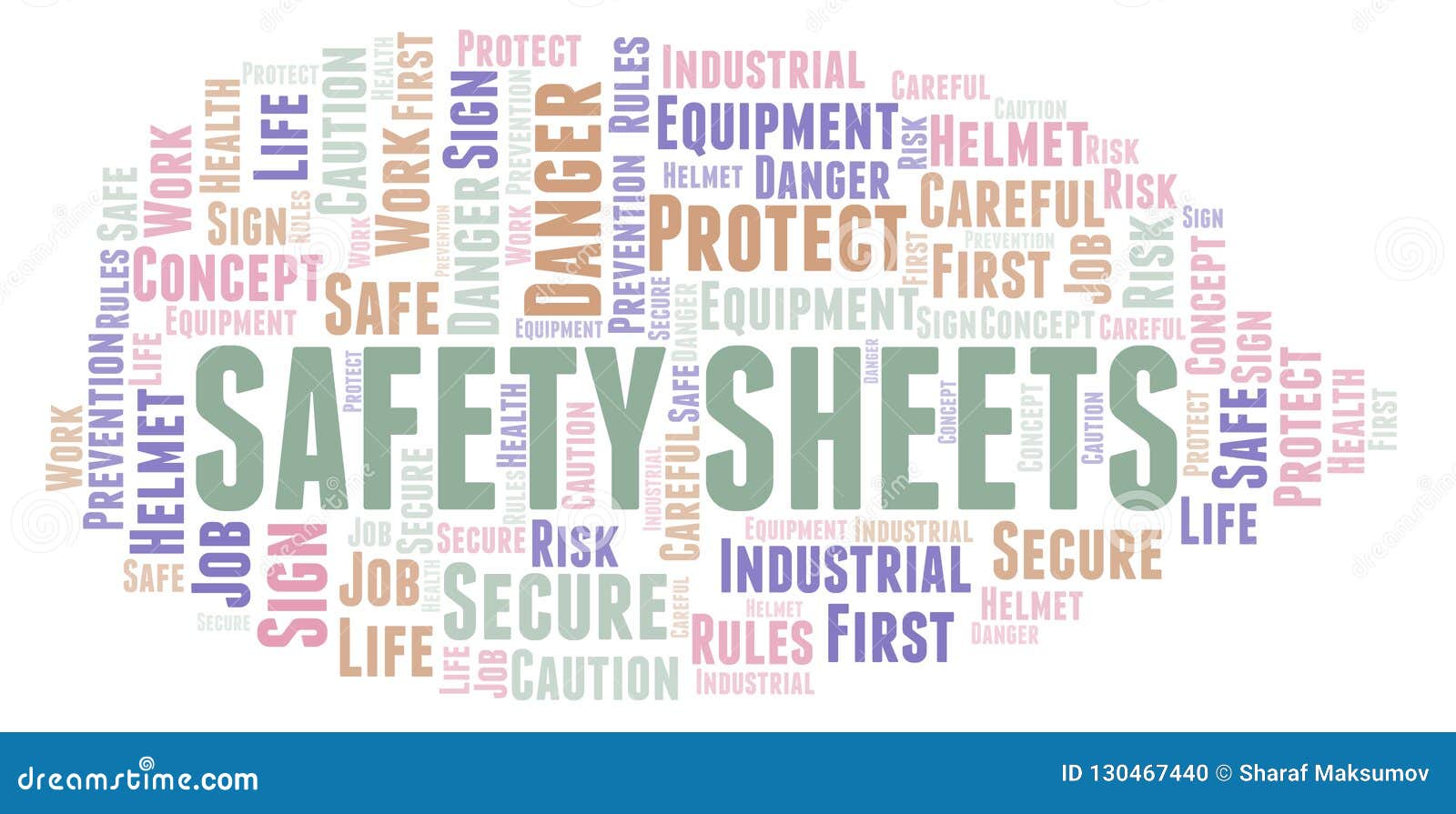 Safety Sheets word cloud. stock illustration. Illustration of fonts ...