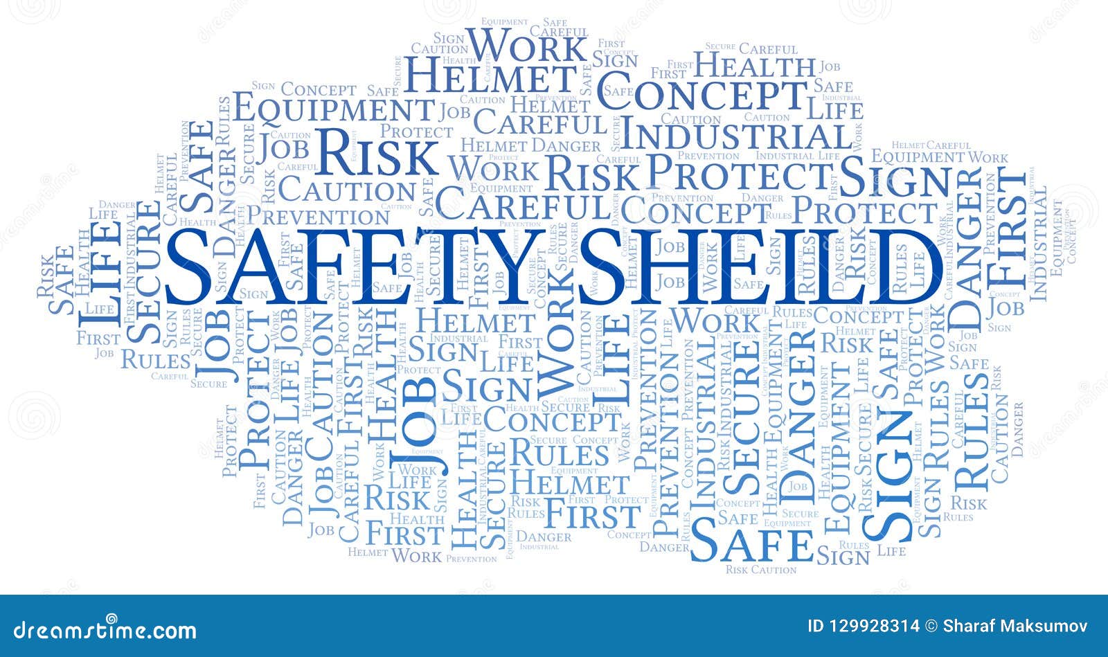 Safety Sheild word cloud. stock illustration. Illustration of fonts ...