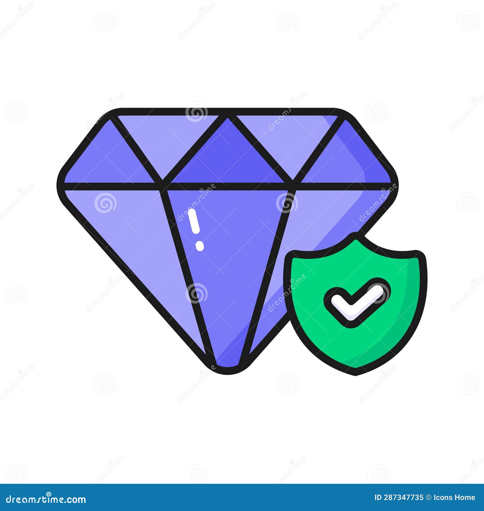 Safety Shield with Diamond, Well Designed Vector of Diamond Protection ...