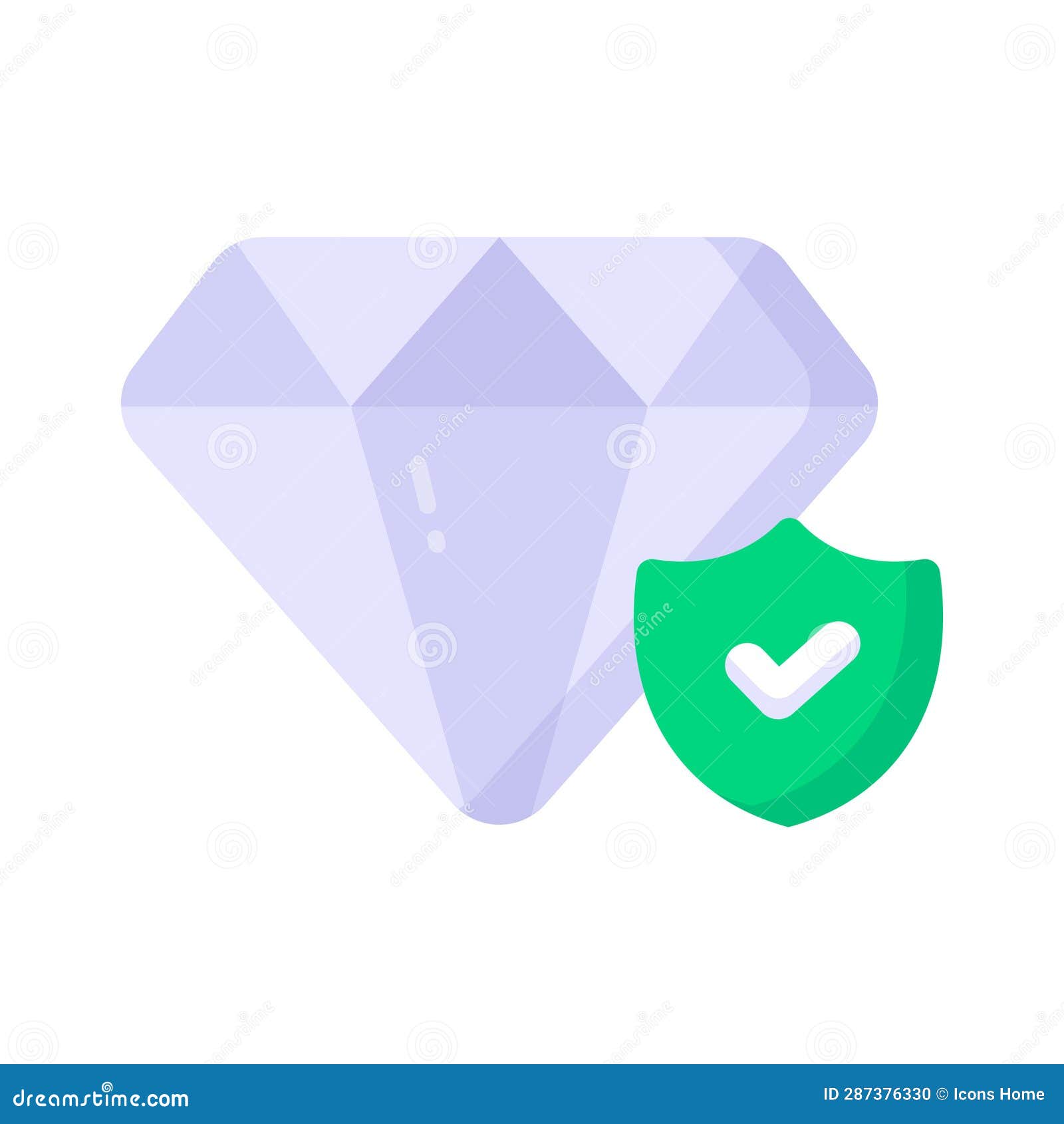 Safety Shield with Diamond, Well Designed Vector of Diamond Protection ...