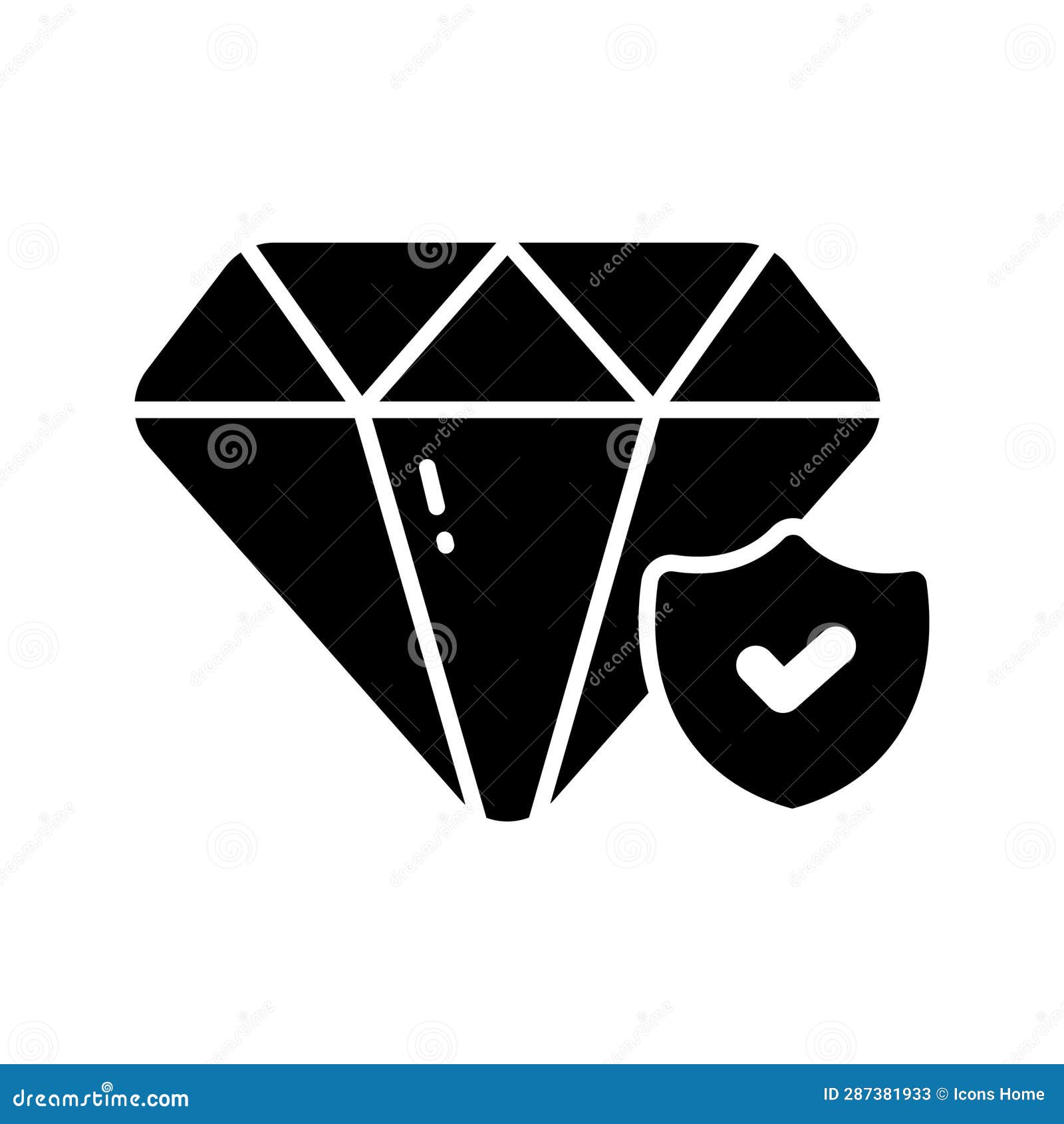 Safety Shield with Diamond, Well Designed Vector of Diamond Protection ...