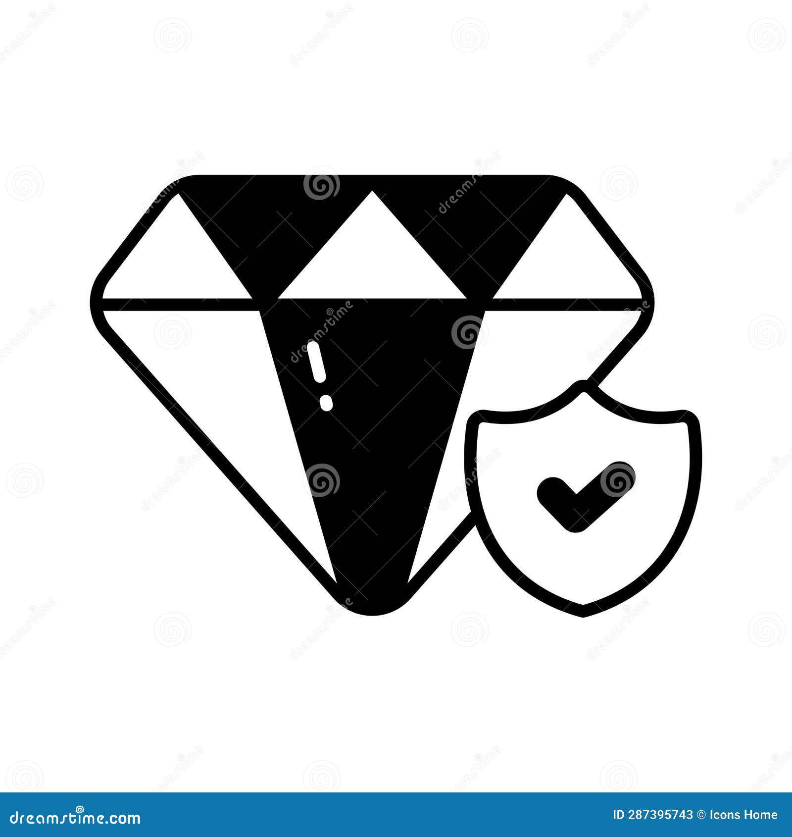 Safety Shield with Diamond, Well Designed Vector of Diamond Protection ...