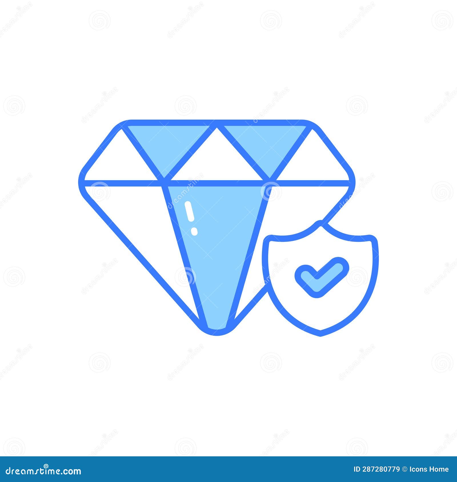 Safety Shield with Diamond, Well Designed Vector of Diamond Protection ...