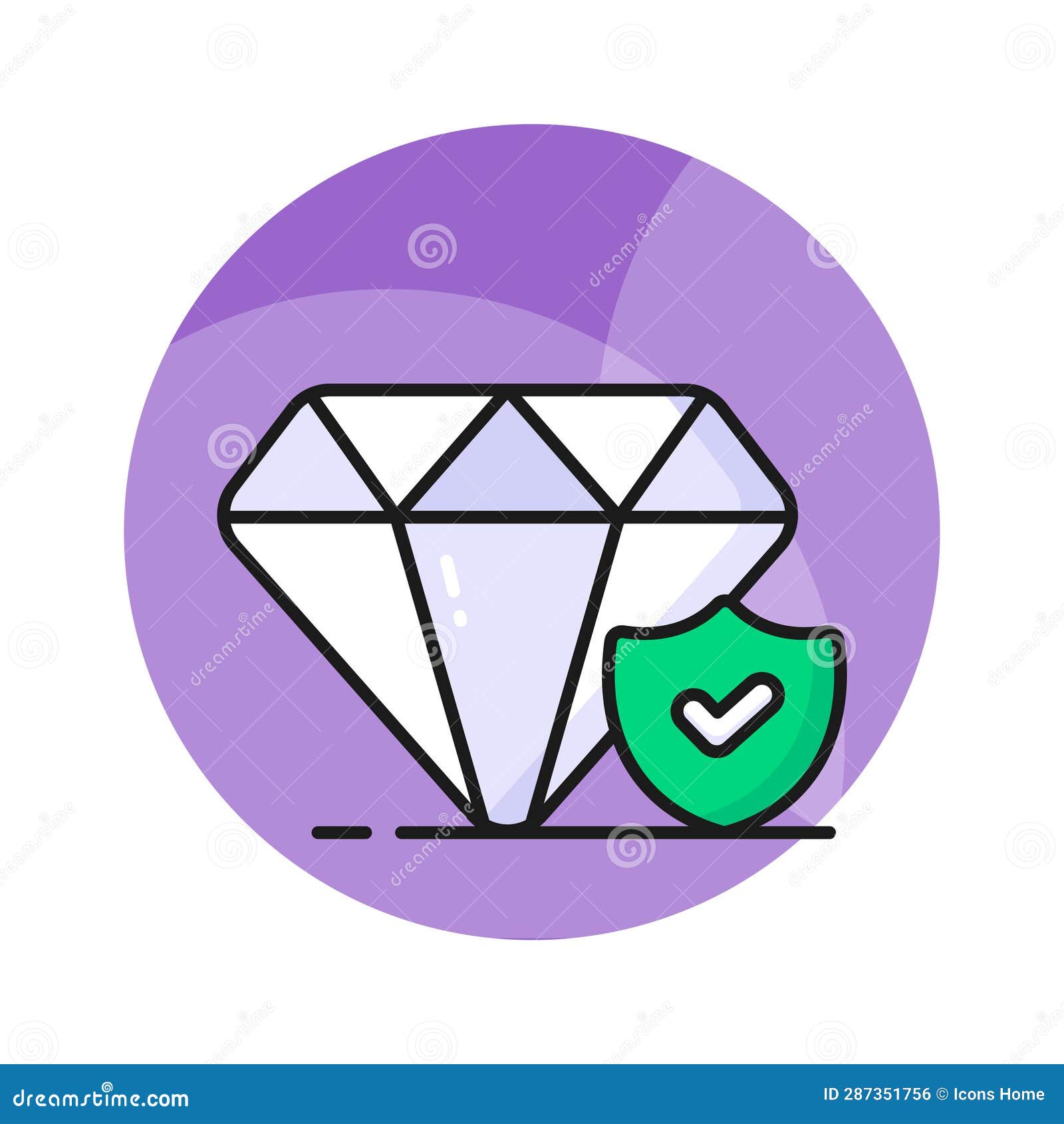 Safety Shield with Diamond, Well Designed Vector of Diamond Protection ...