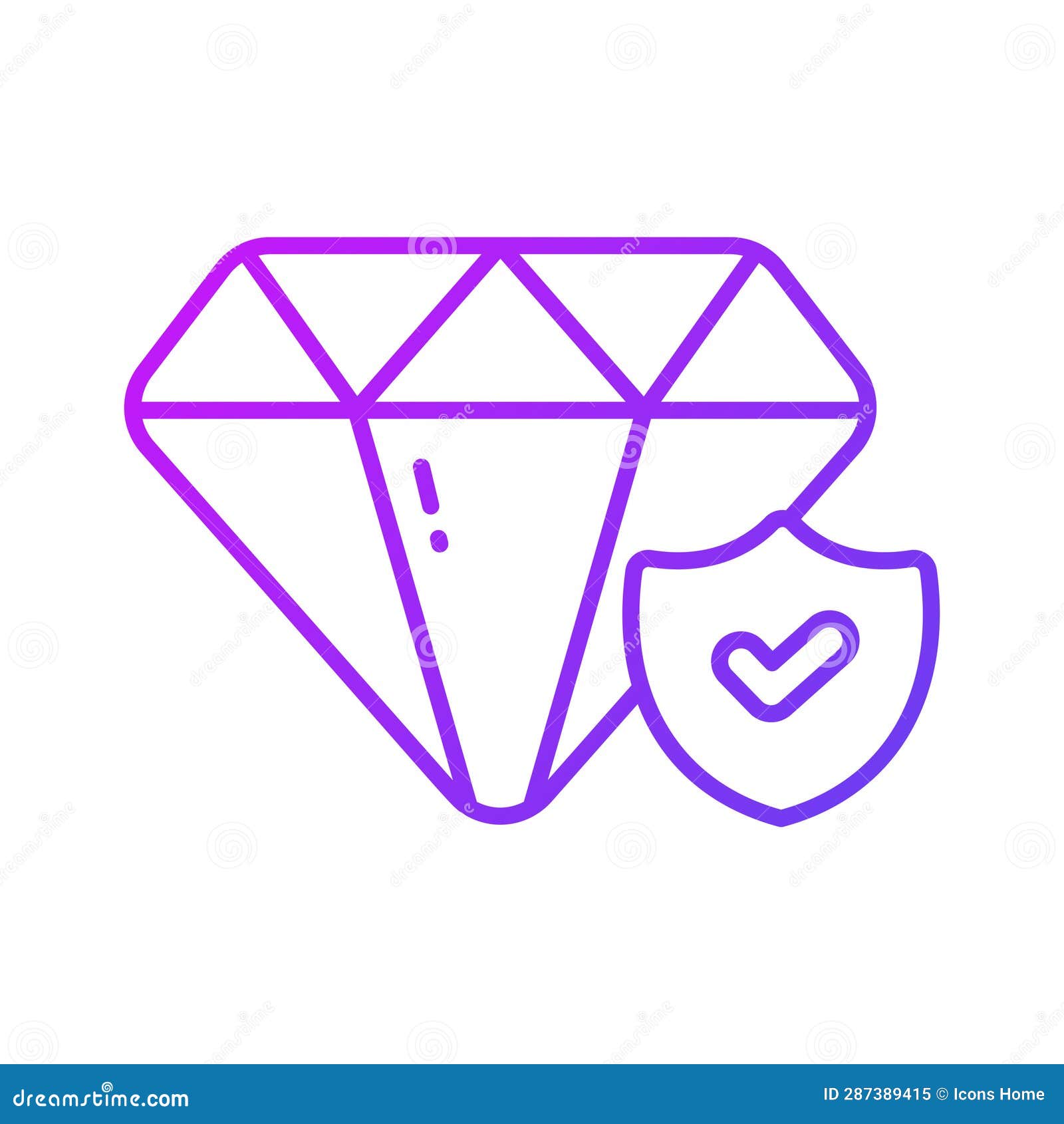 Safety Shield with Diamond, Well Designed Vector of Diamond Protection ...