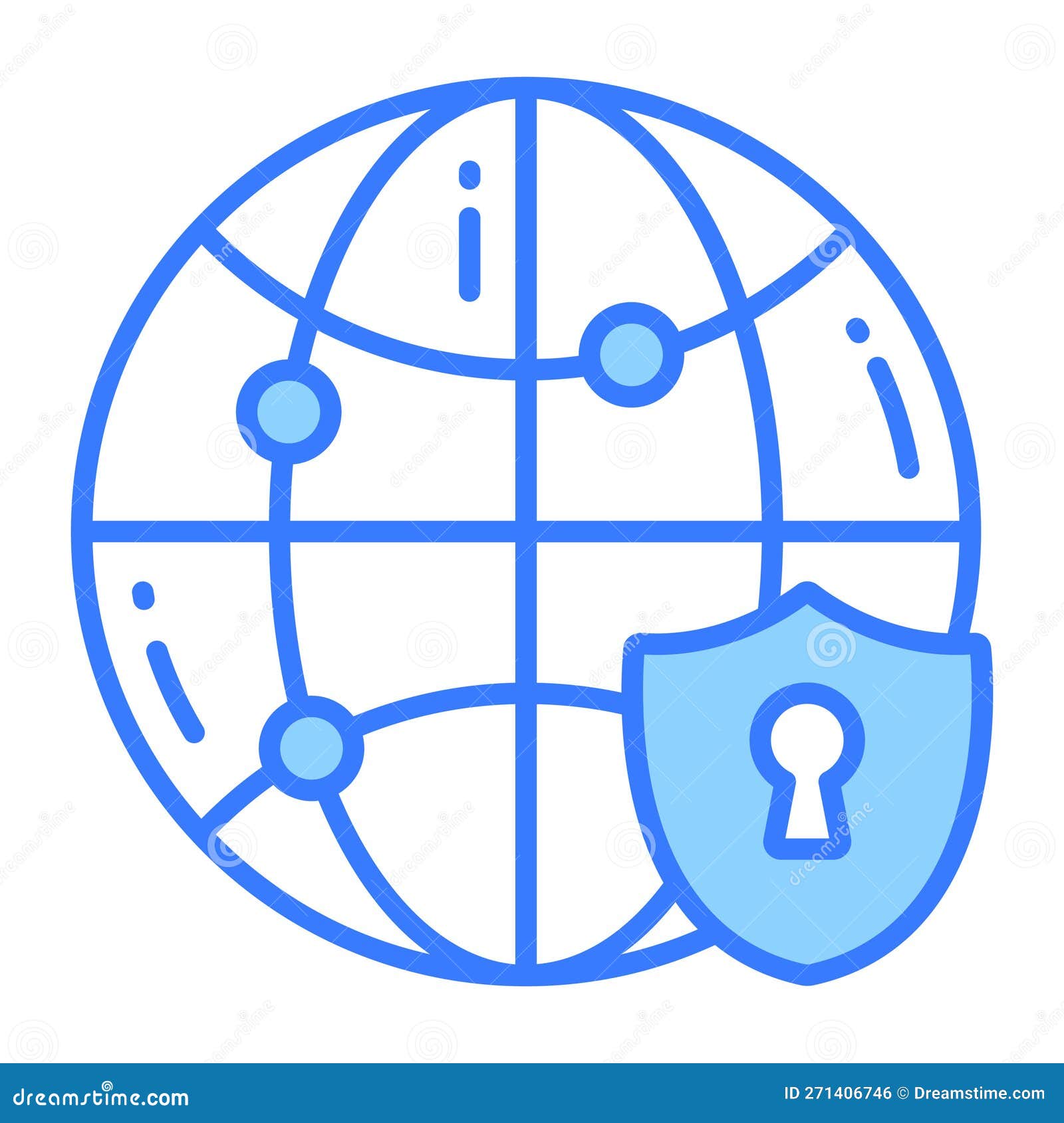 Safety Shield with Network Globe Denoting Vector of Network Security ...