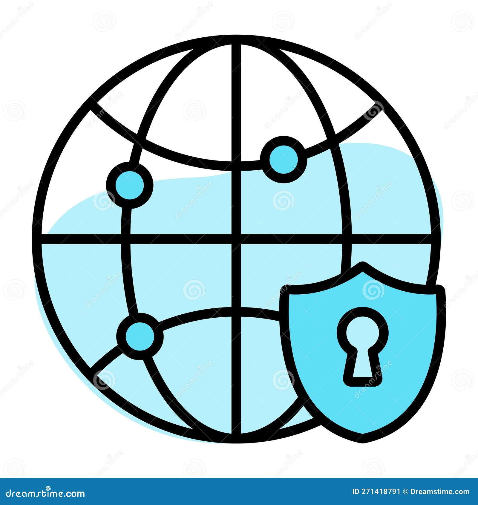 Safety Shield with Network Globe Denoting Vector of Network Security ...