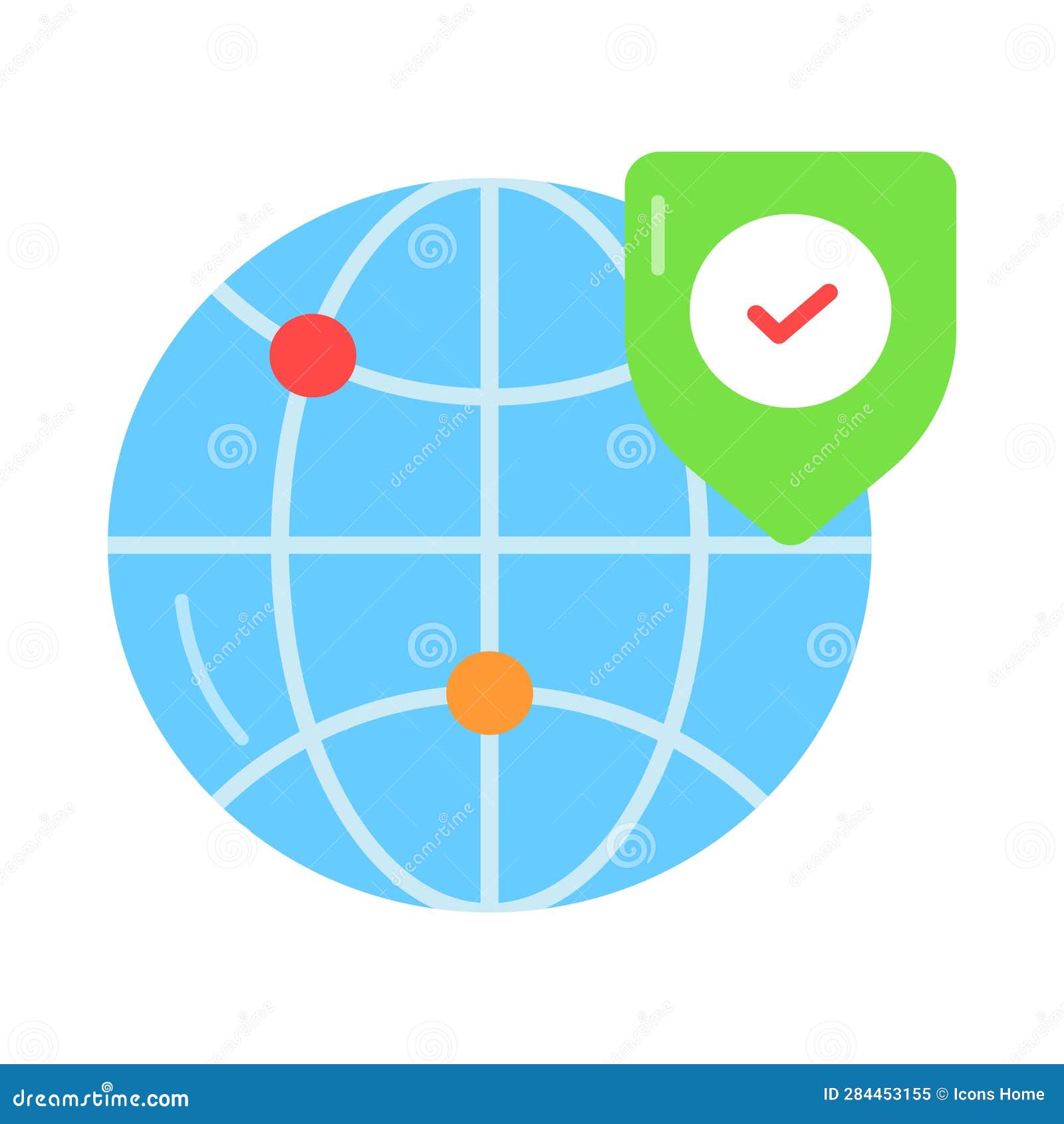 Safety Shield with Network Globe Denoting Vector of Network Security ...