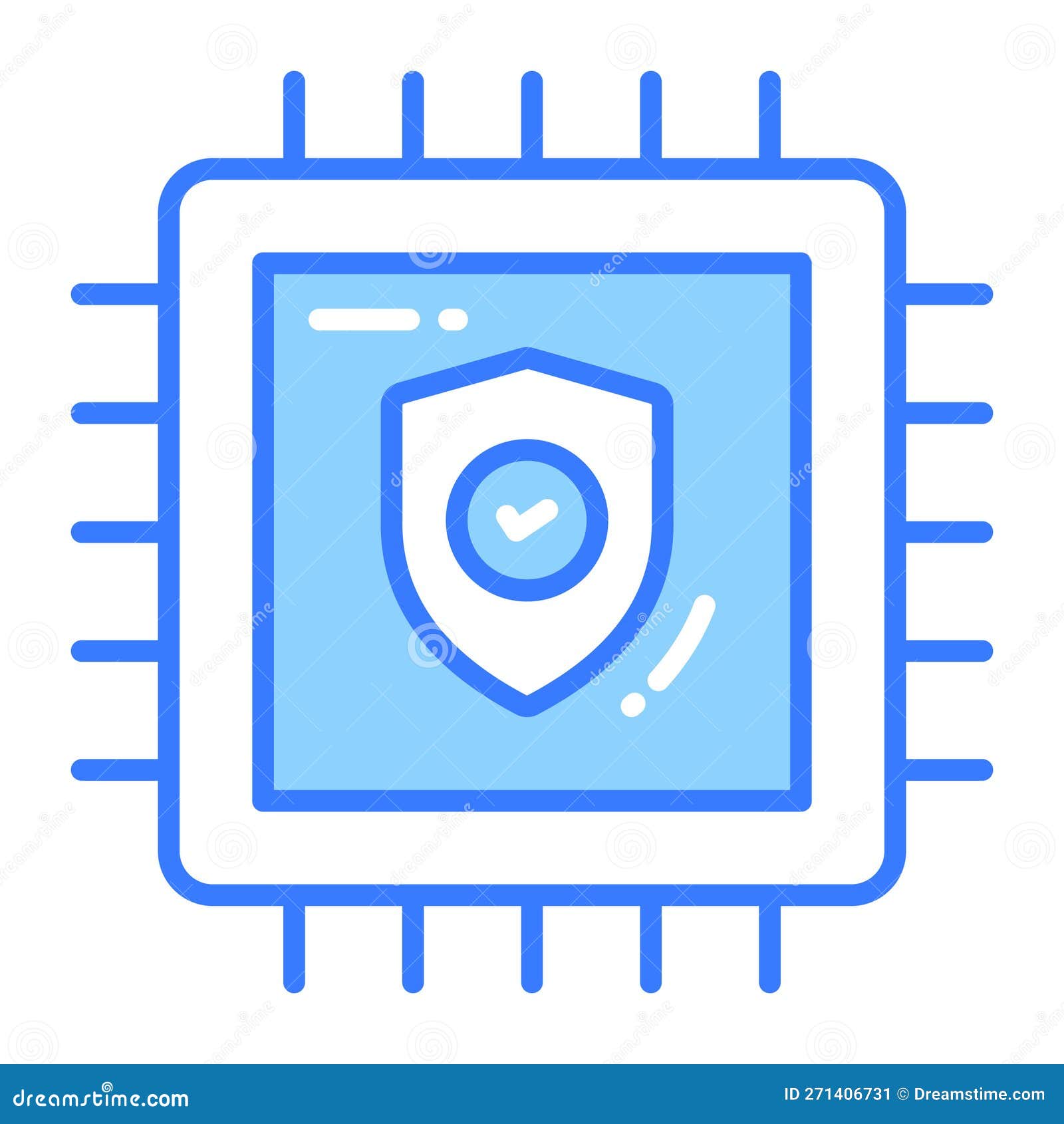 Safety Shield on Processor Showing Concept of Processor Security Stock ...