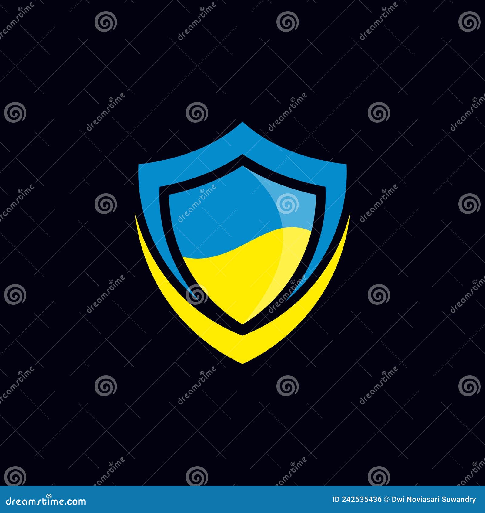 Safety Shield and Ukraine Flag Shapes Stock Vector - Illustration of ...