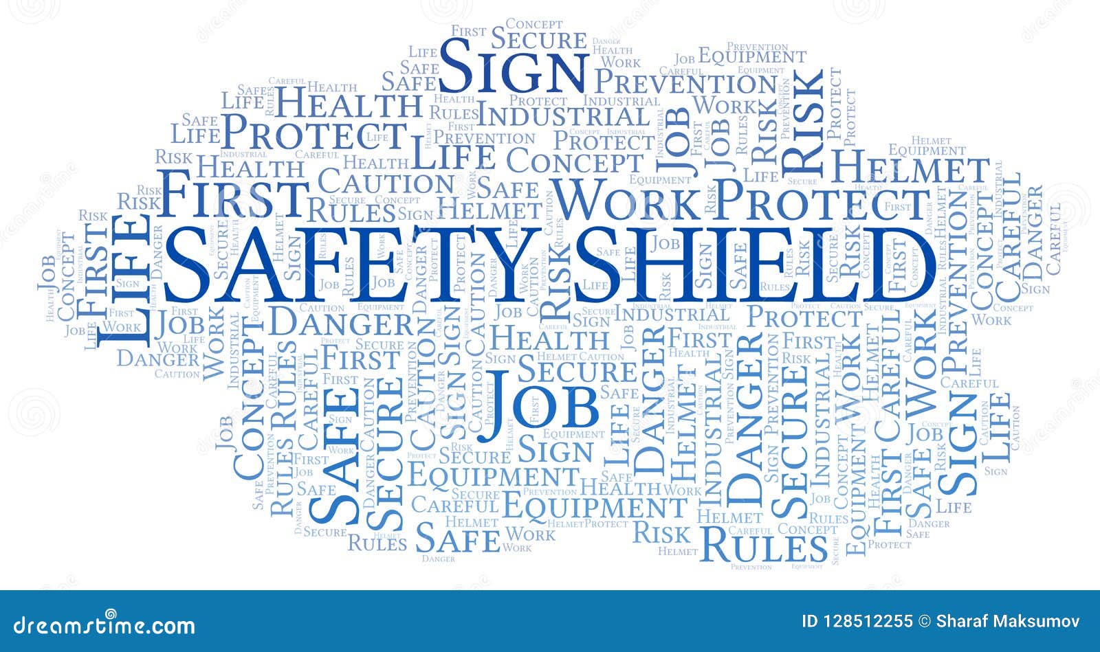 Safety Shield word cloud. stock illustration. Illustration of word ...