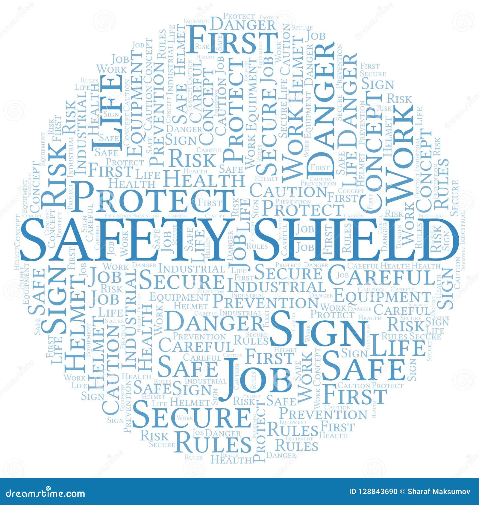 Safety Shield word cloud. stock illustration. Illustration of ...