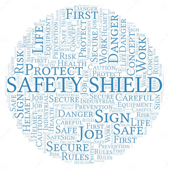 Safety Shield word cloud. stock illustration. Illustration of ...