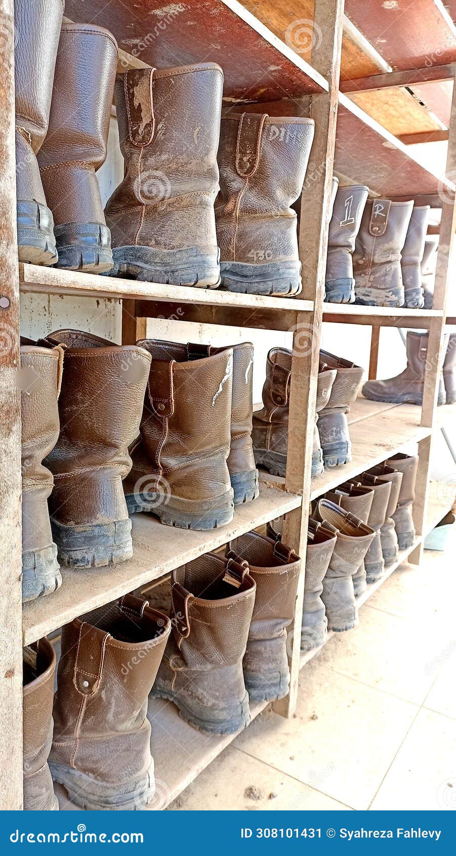 Safety Shoe Rack in a Company Stock Image - Image of shoe, rack: 308101431