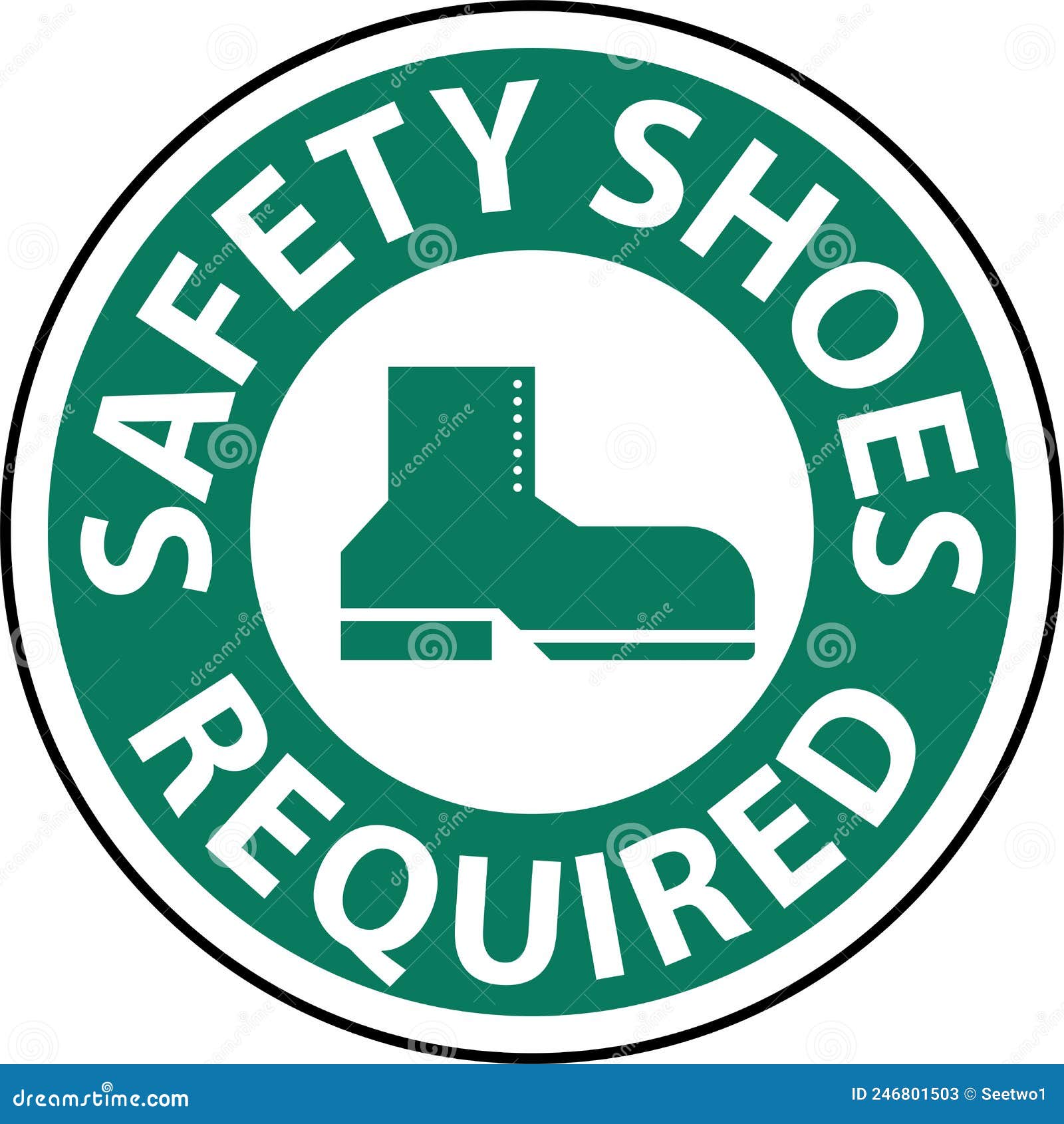 Safety Shoes Required Floor Sign on White Background Stock Vector ...