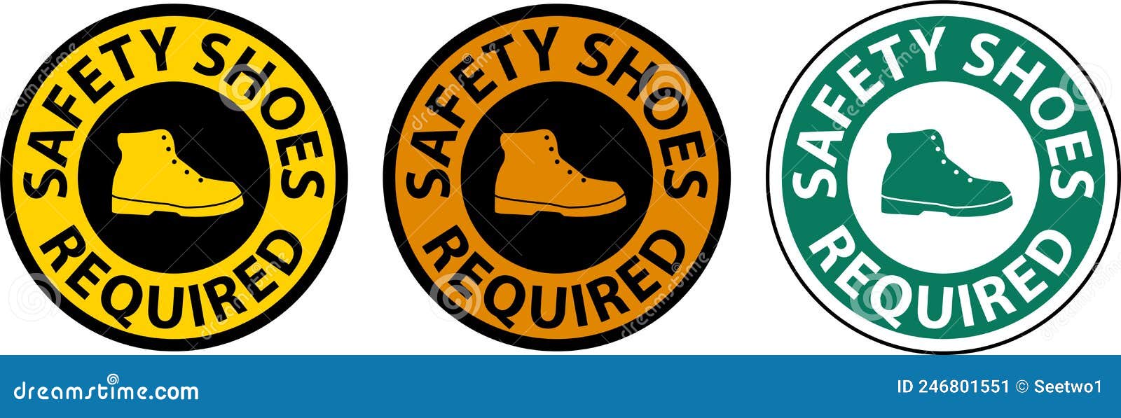 Safety Shoes Required Floor Sign on White Background Stock Vector ...