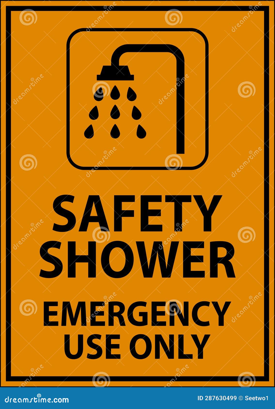 Safety Shower Sign, Safety Shower - Emergency Use only Stock Vector ...
