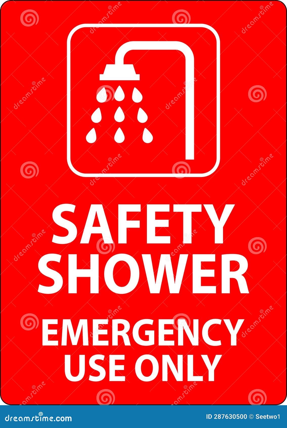 Safety Shower Sign, Safety Shower - Emergency Use only Stock Vector ...