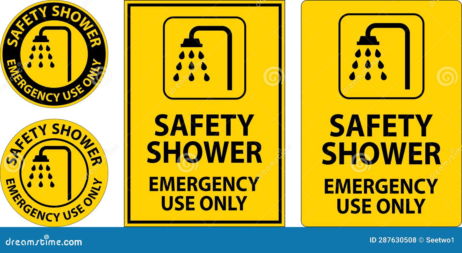 Safety Shower Sign, Safety Shower - Emergency Use only Stock Vector ...