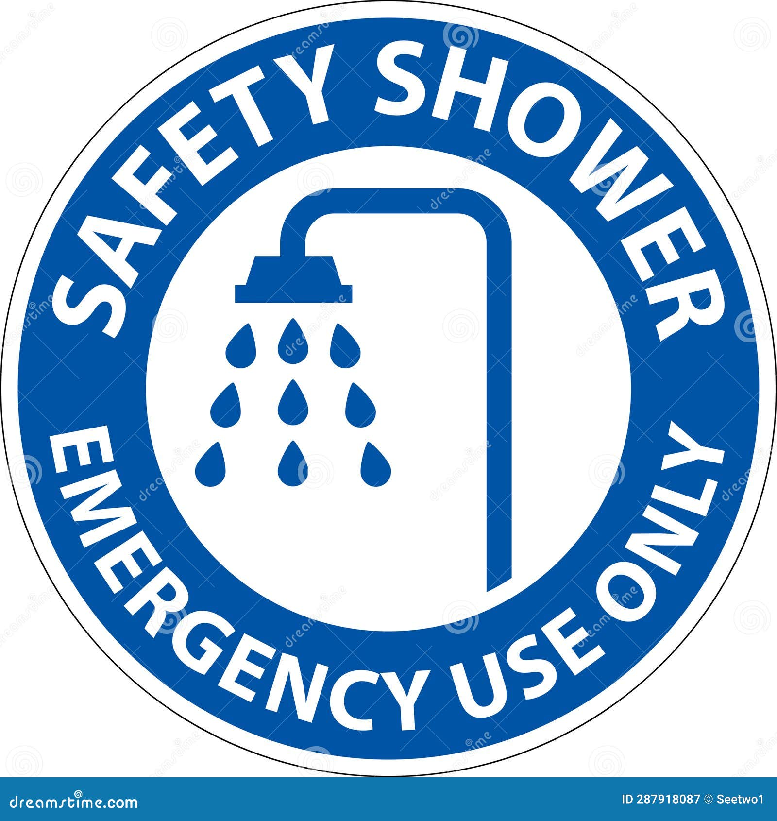 Safety Shower Sign, Safety Shower - Emergency Use only Stock Vector ...
