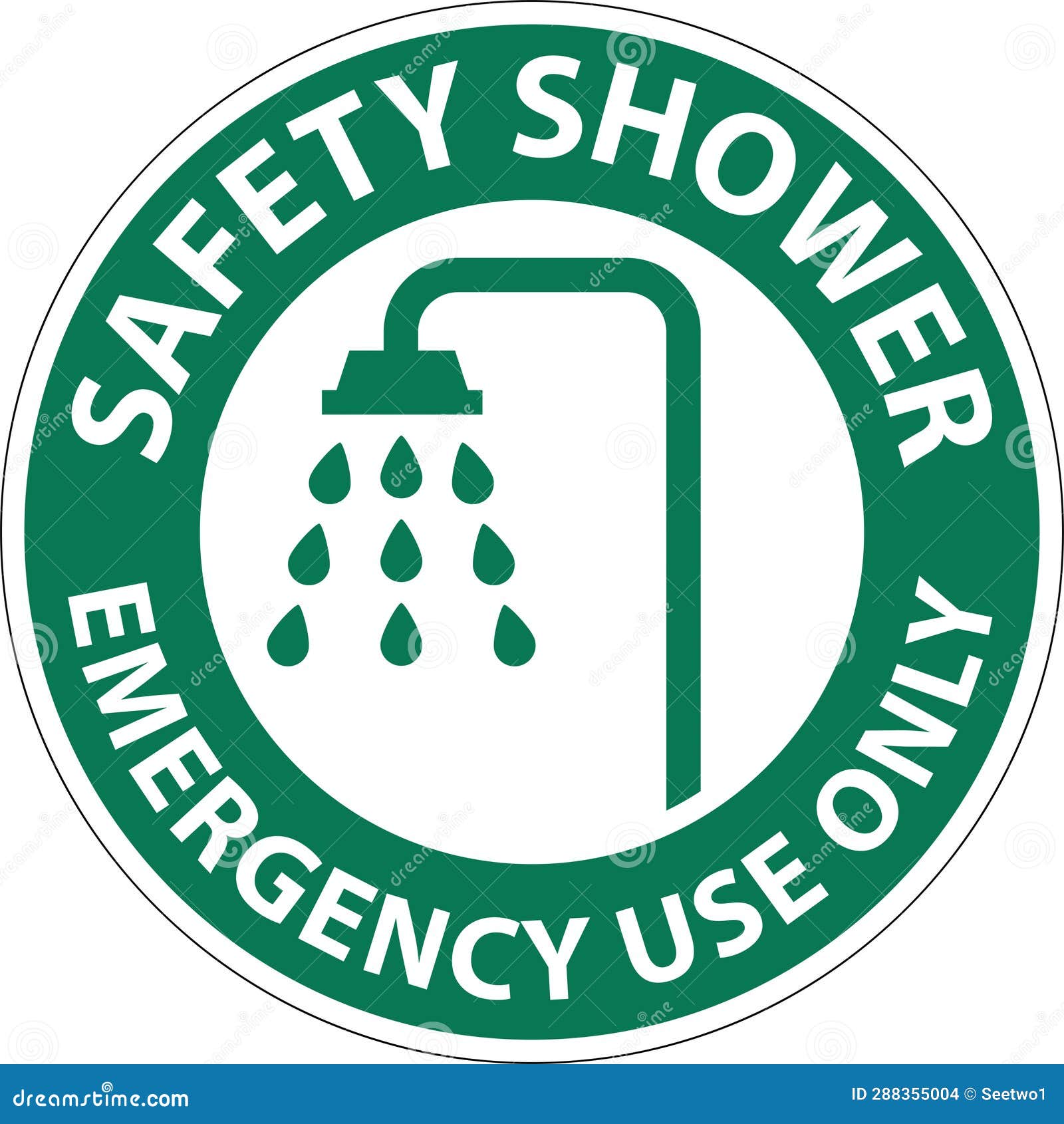 Safety Shower Sign, Safety Shower - Emergency Use only Stock Vector ...