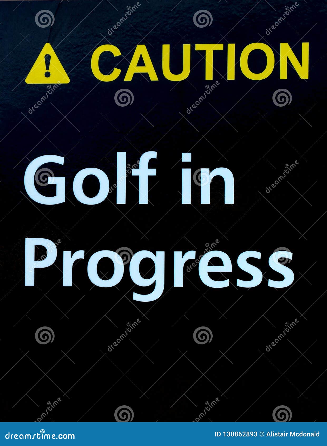 Safety Sign Board on Golf Course Stock Illustration - Illustration of ...
