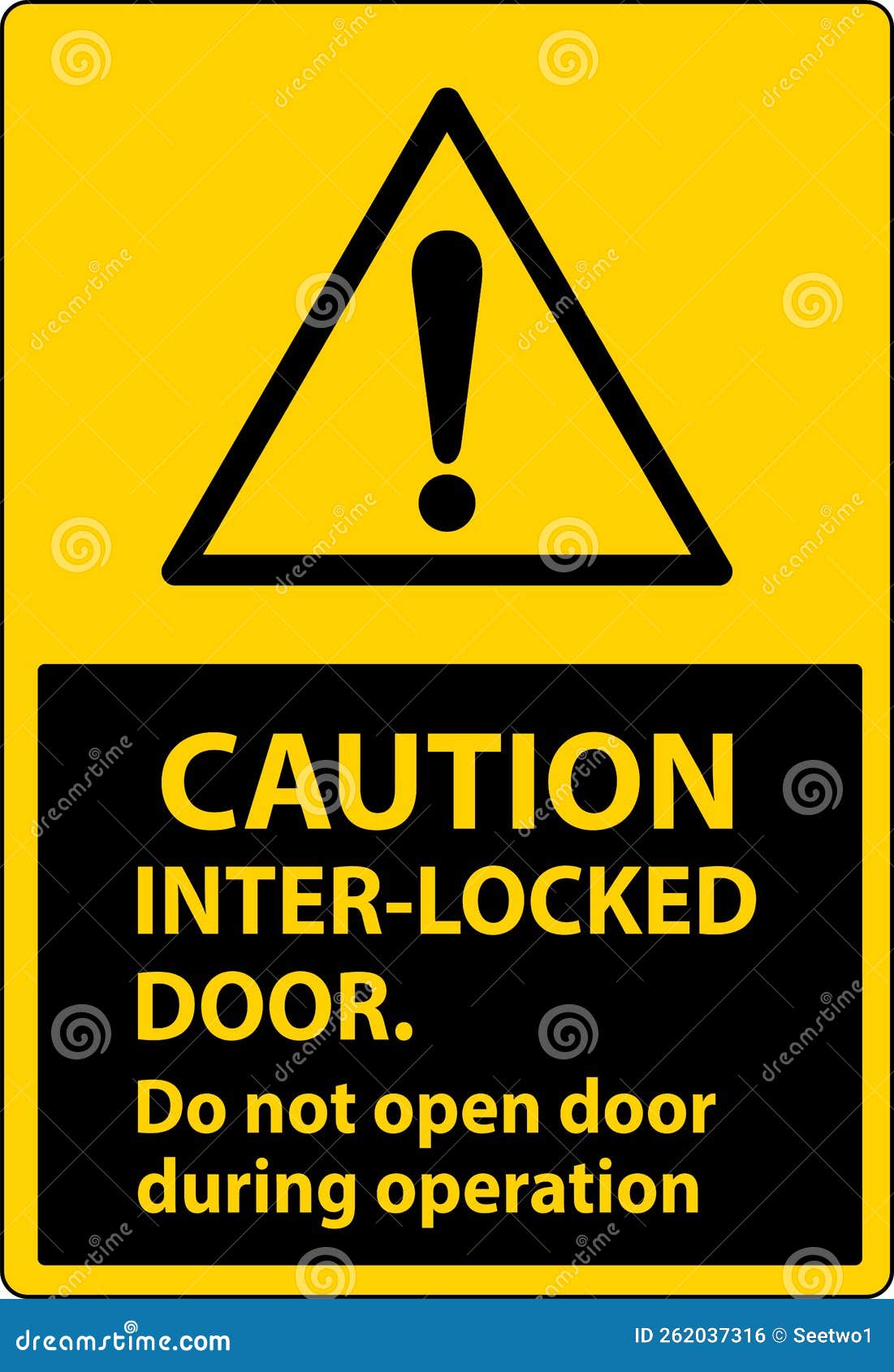 Safety Sign Caution Interlock Doors Do Not Open Door during Operation ...