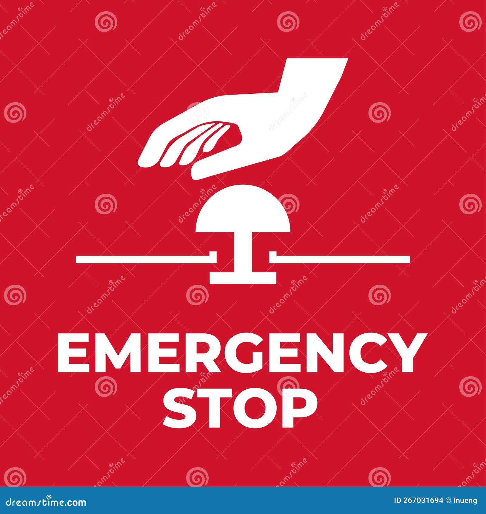 Safety Sign Emergency Stop Button. Stock Vector - Illustration of ...