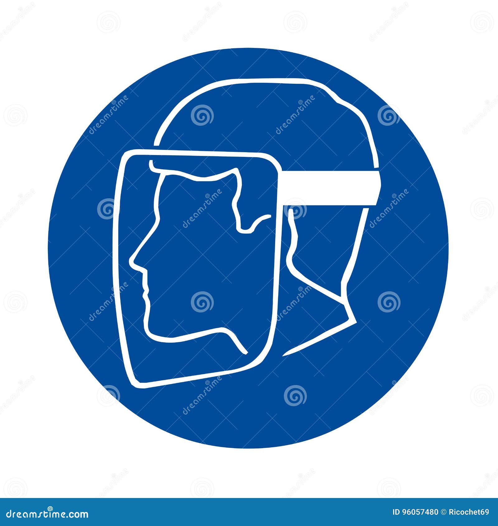 Safety Sign with Face Shield Must Be Worn Stock Illustration ...