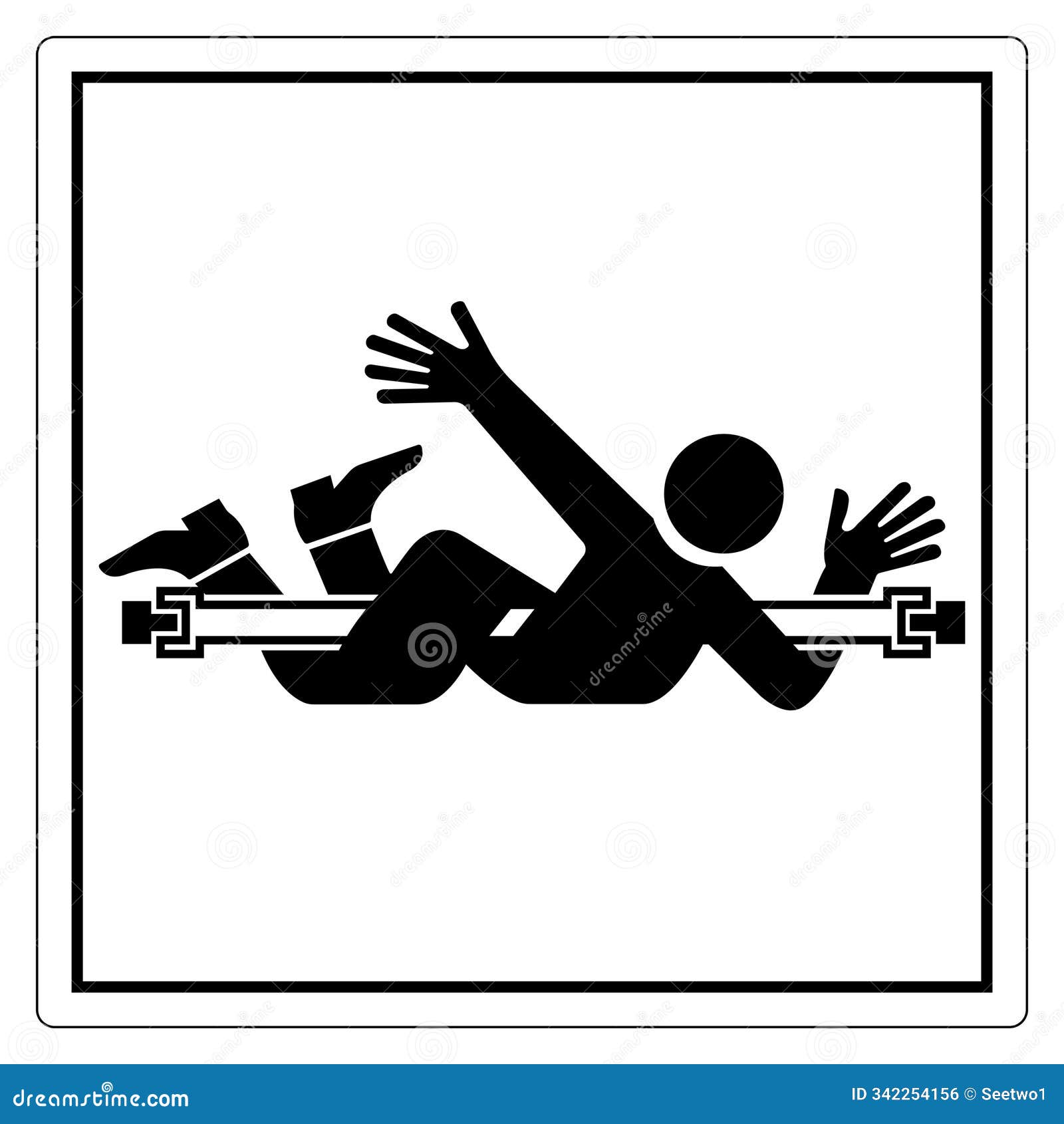 Safety Sign for Falling Hazard Awareness Stock Illustration ...