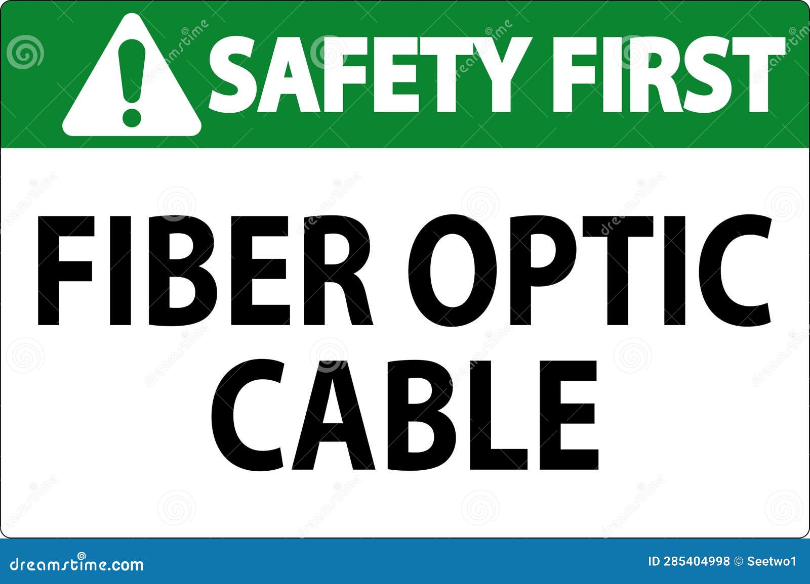 Safety Sign, Fiber Optic Cable Sign Stock Vector - Illustration of ...