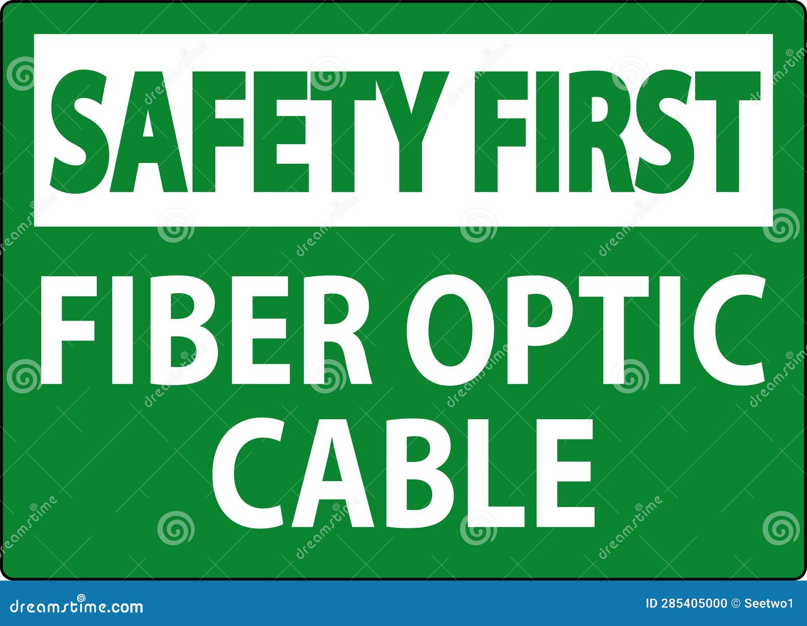 Safety Sign, Fiber Optic Cable Sign Stock Vector - Illustration of ...