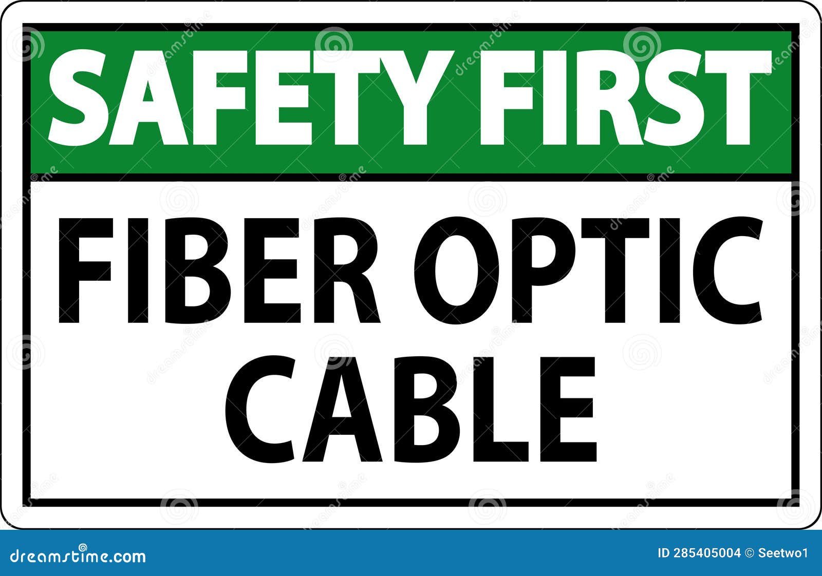 Safety Sign, Fiber Optic Cable Sign Stock Vector - Illustration of ...