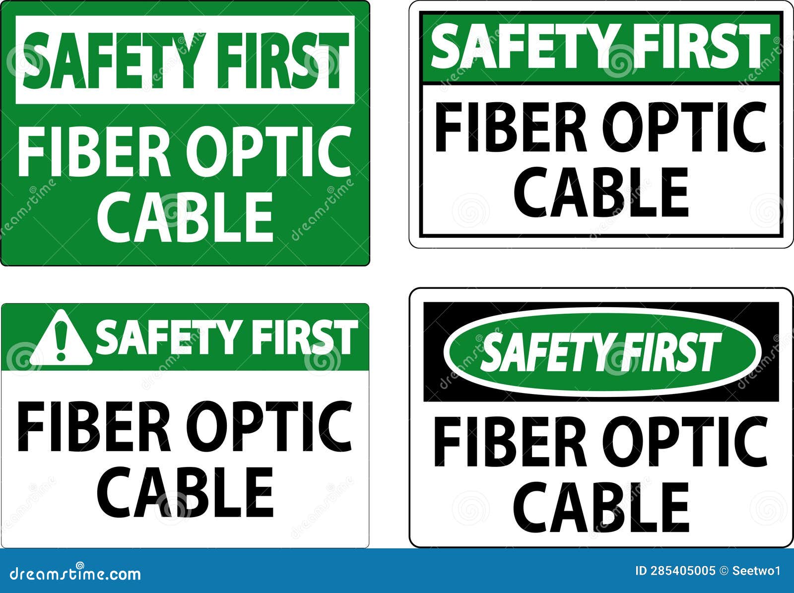 Safety Sign, Fiber Optic Cable Sign Stock Vector - Illustration of ...