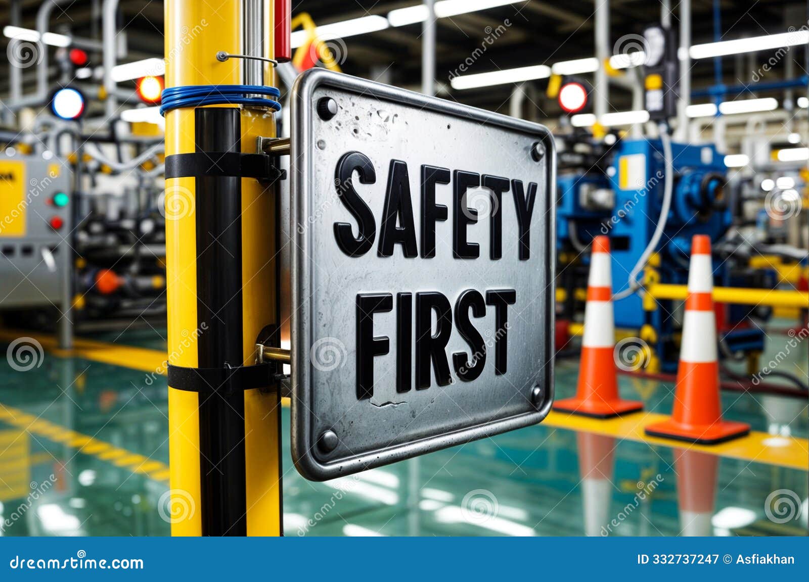 A Safety Sign on Word Text Phrase "SAFETY FIRST". Stock Illustration ...