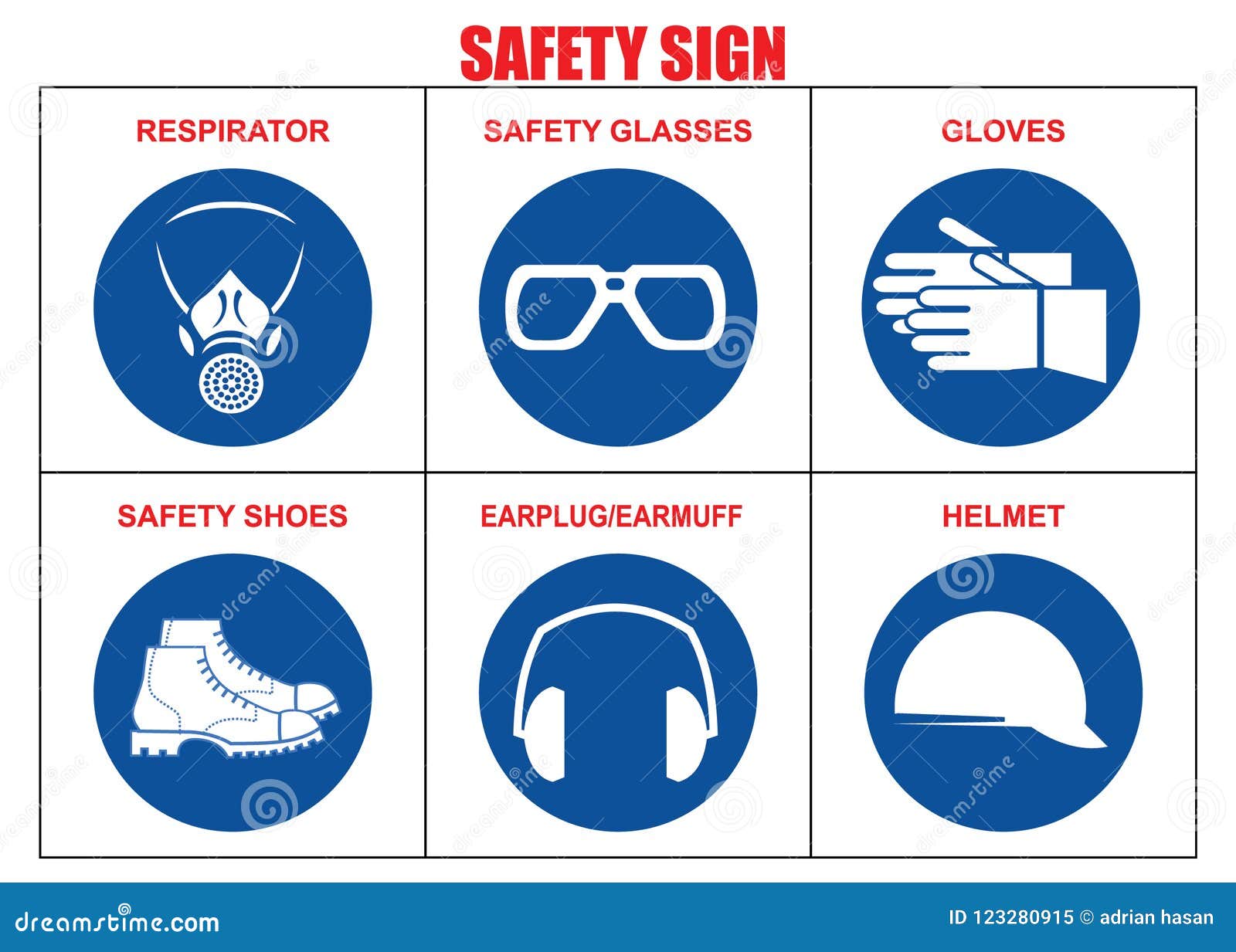 Safety sign pack stock illustration. Illustration of safety - 123280915