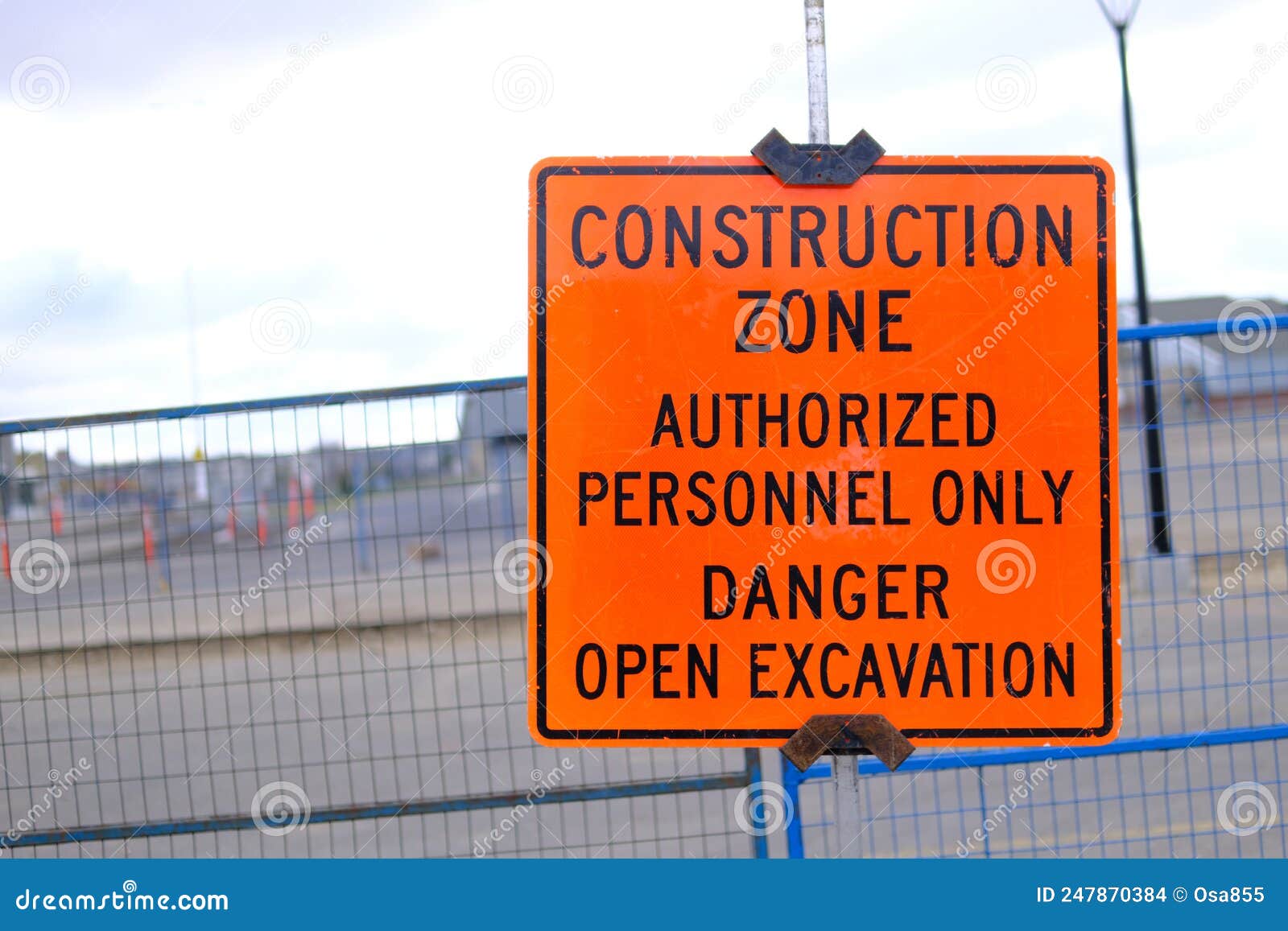Safety Signs on a Construction Site Stock Photo - Image of worksite ...