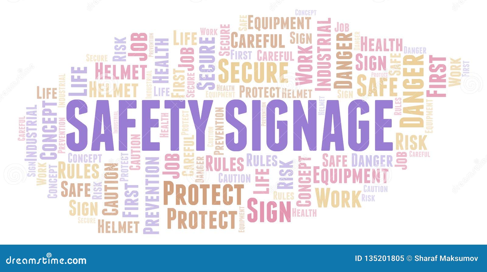 Safety Signage word cloud stock illustration. Illustration of risk ...