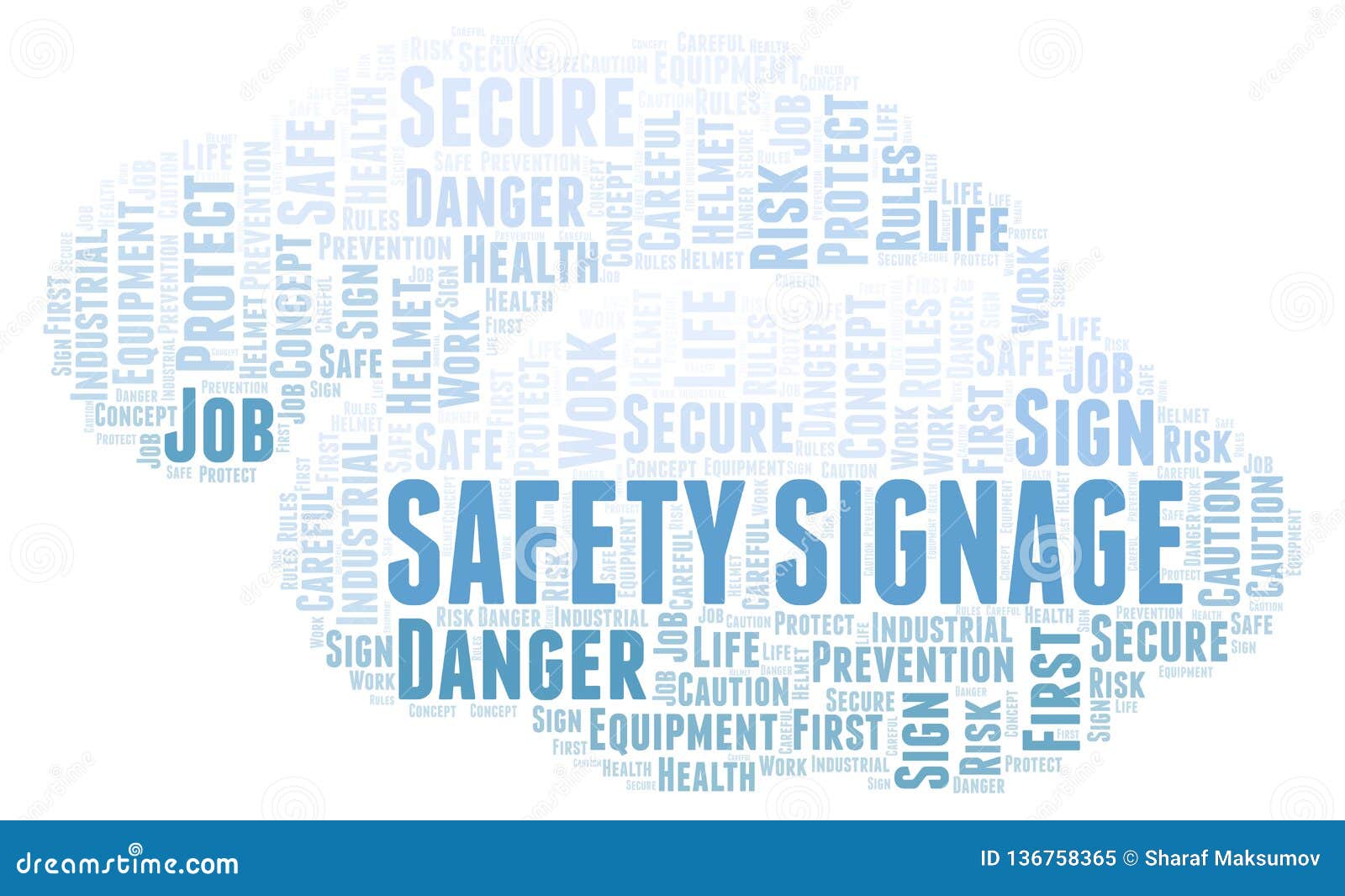 Safety Signage word cloud stock illustration. Illustration of isolated ...