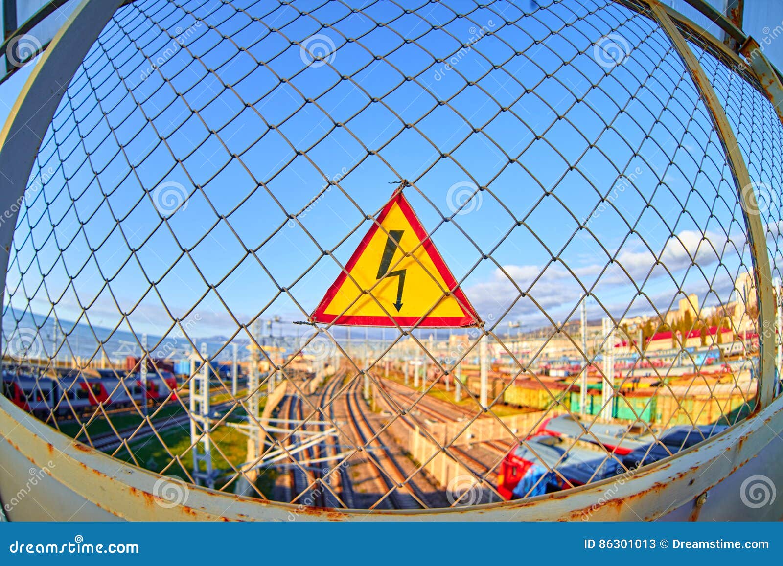 Safety Signs On The Grid On The Background Stock Image | CartoonDealer ...
