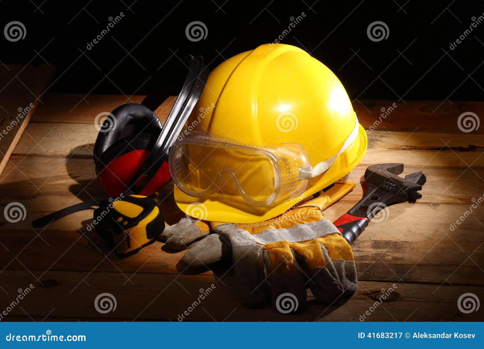 Safety in the spotlight stock image. Image of personal - 41683217