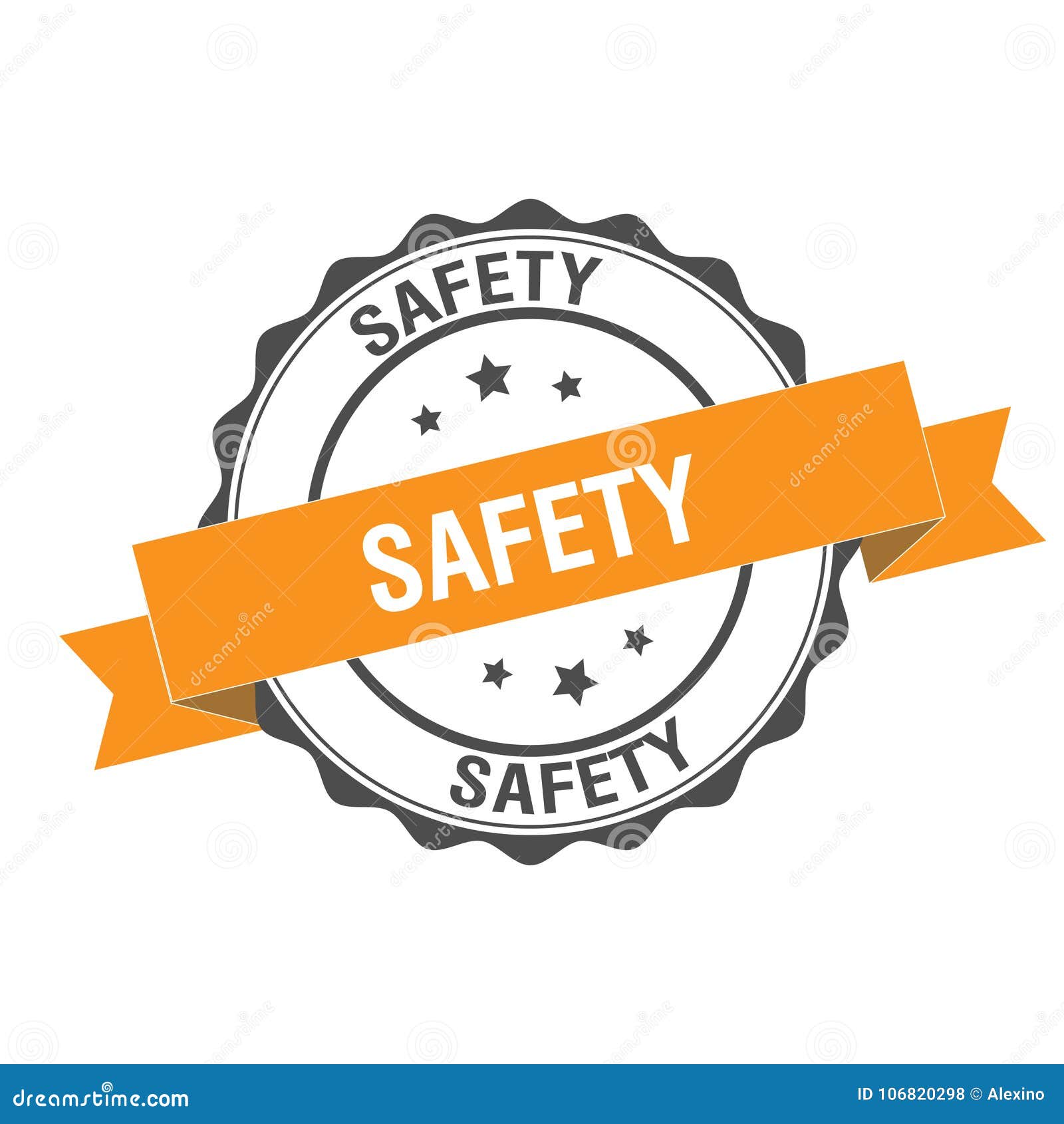 Safety stamp illustration stock vector. Illustration of orange - 106820298
