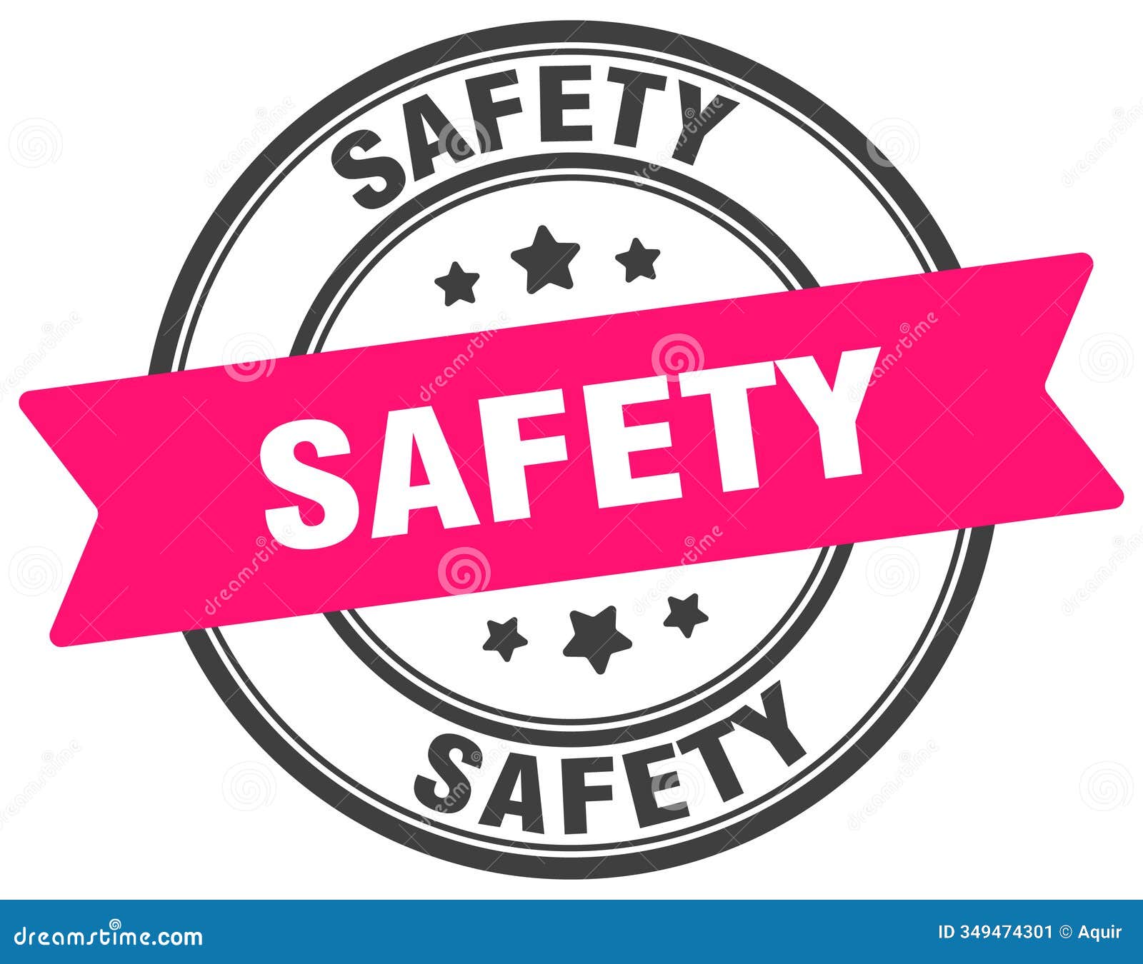 Safety Stamp. Safety Label on Transparent Background. Round Sign Stock ...