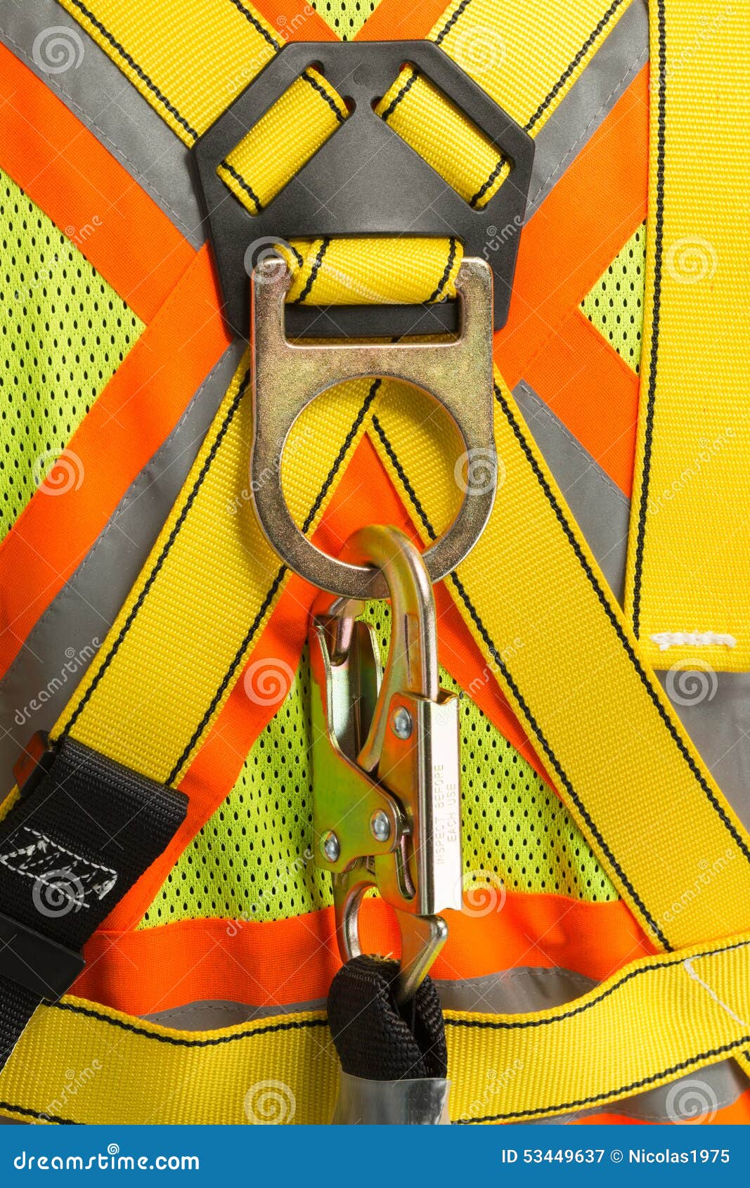Safety tether spring hook stock image. Image of handling - 53449637