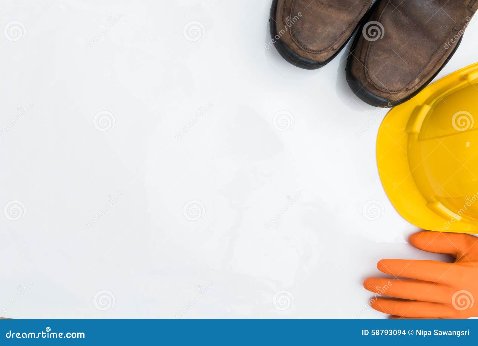 Safety Tools on White Background Stock Photo - Image of improvement ...